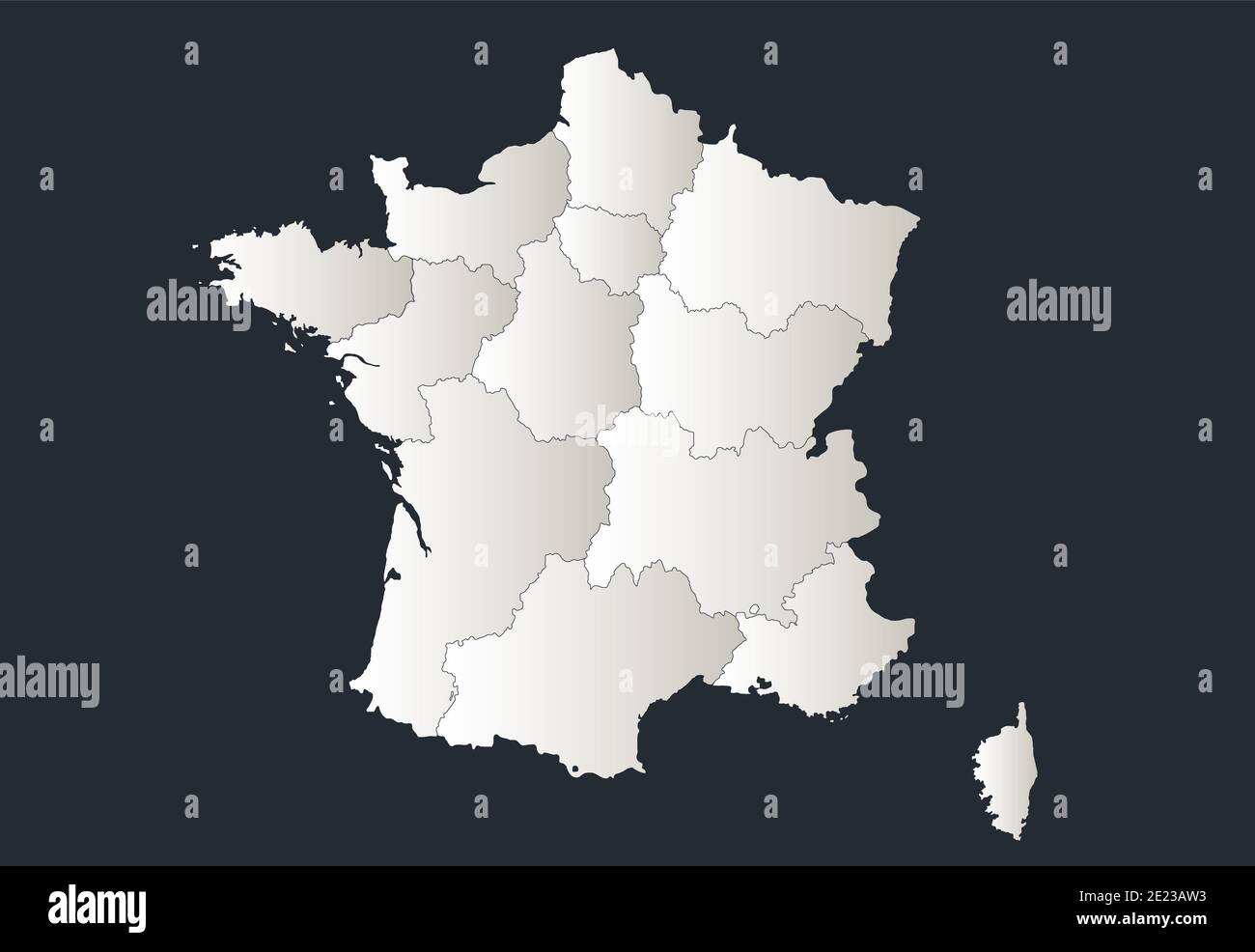 Map of france regions administrative hi-res stock photography and ...