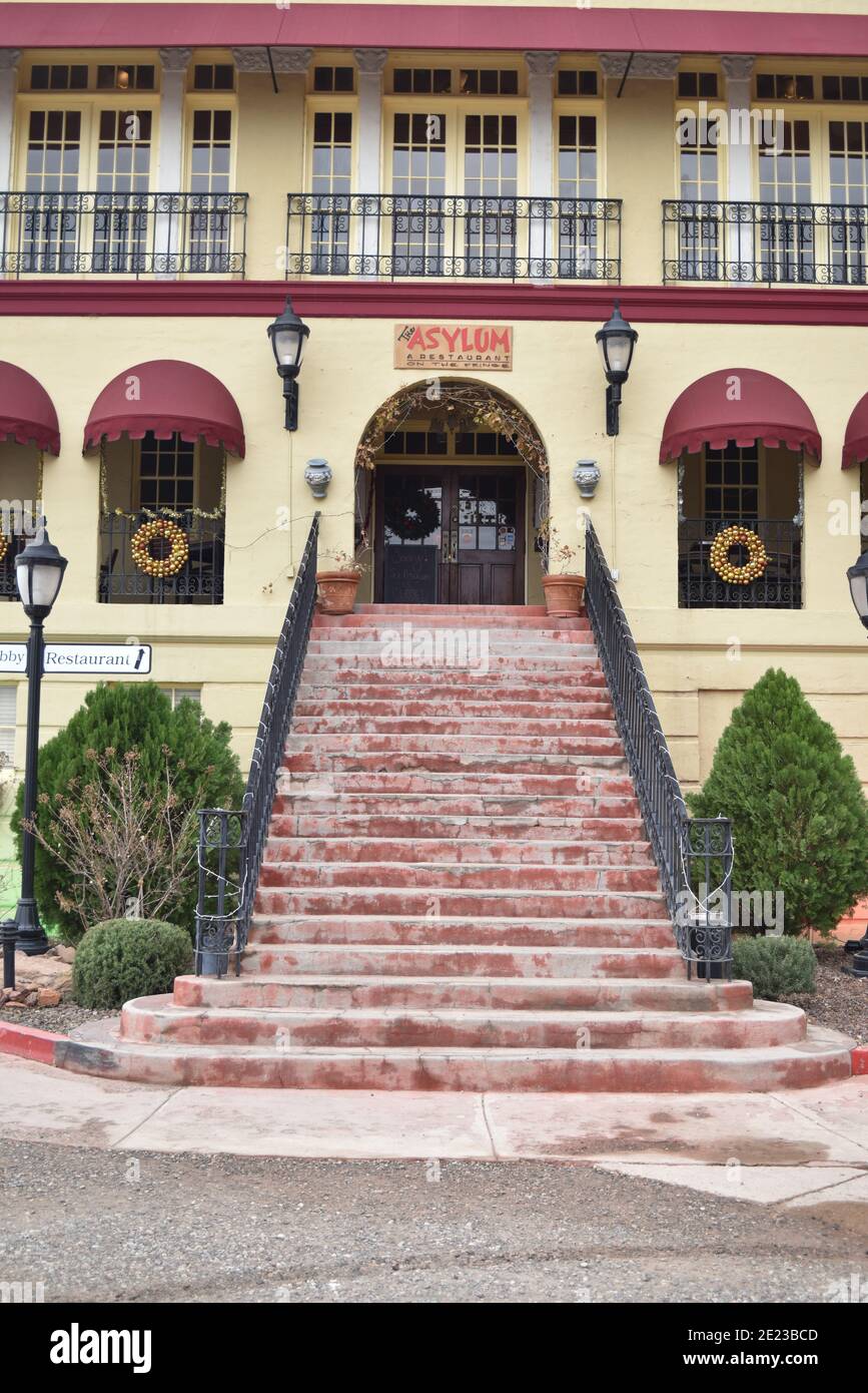 Jerome, AZ. U.S.A. 12/12/2020. Formally a hospital, the Grand Hotel and ...