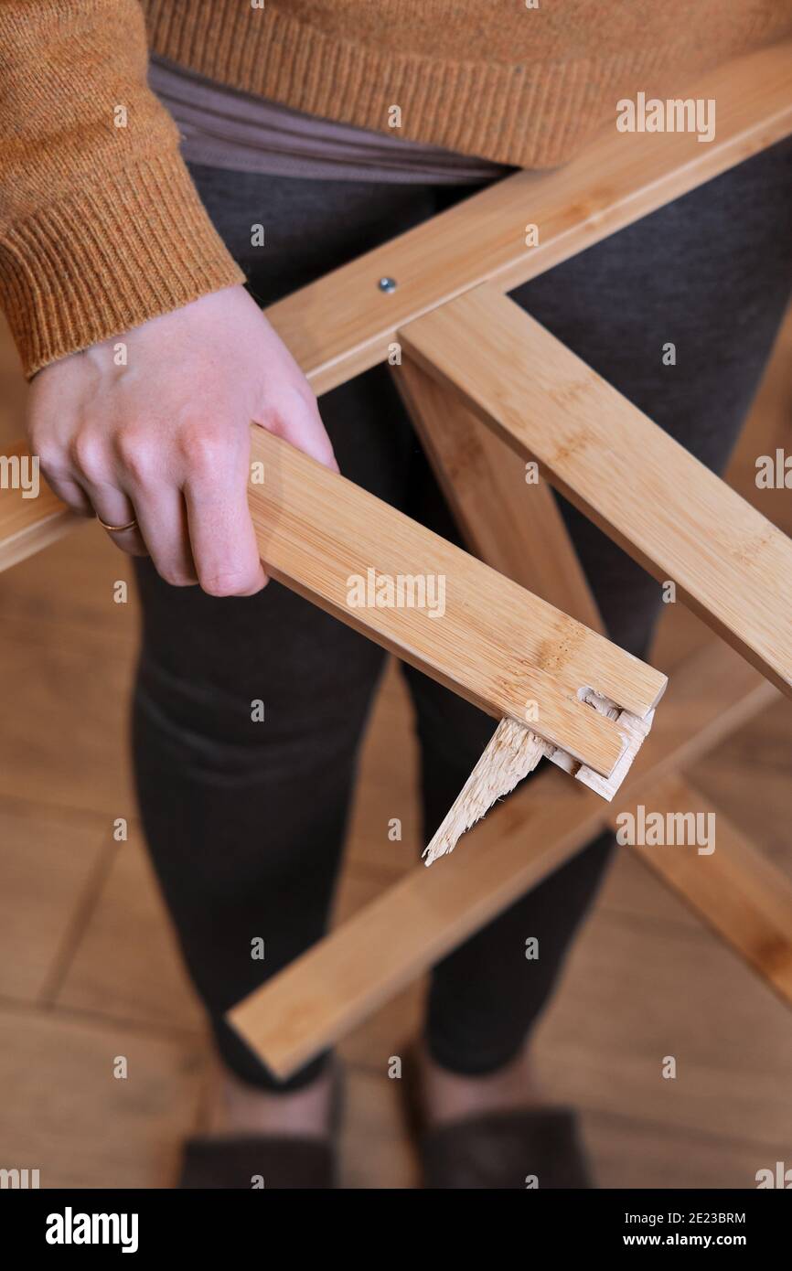 Broken ladder step woman hi-res stock photography and images - Alamy