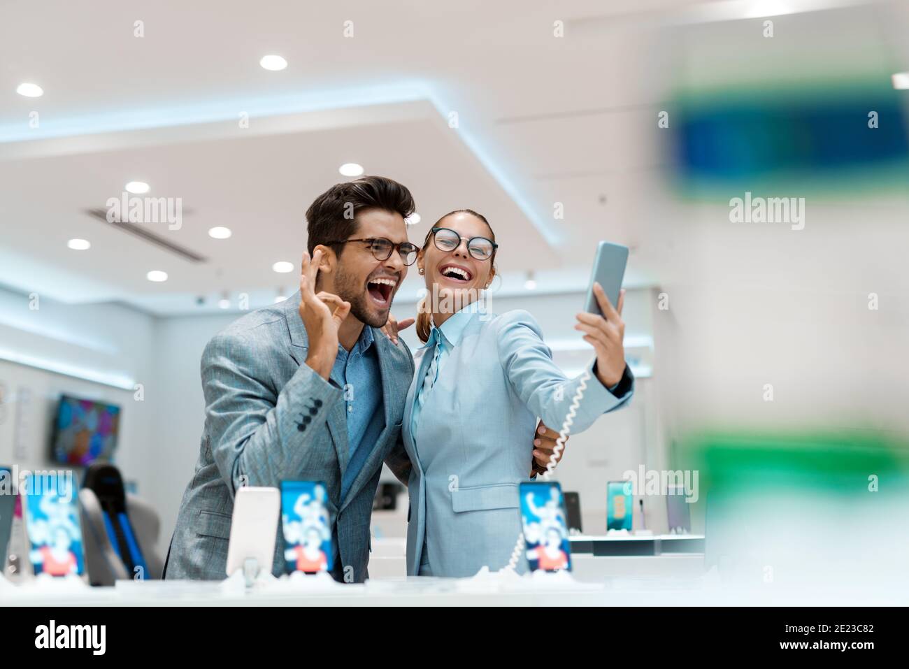 Woman shoving man hi-res stock photography and images - Alamy