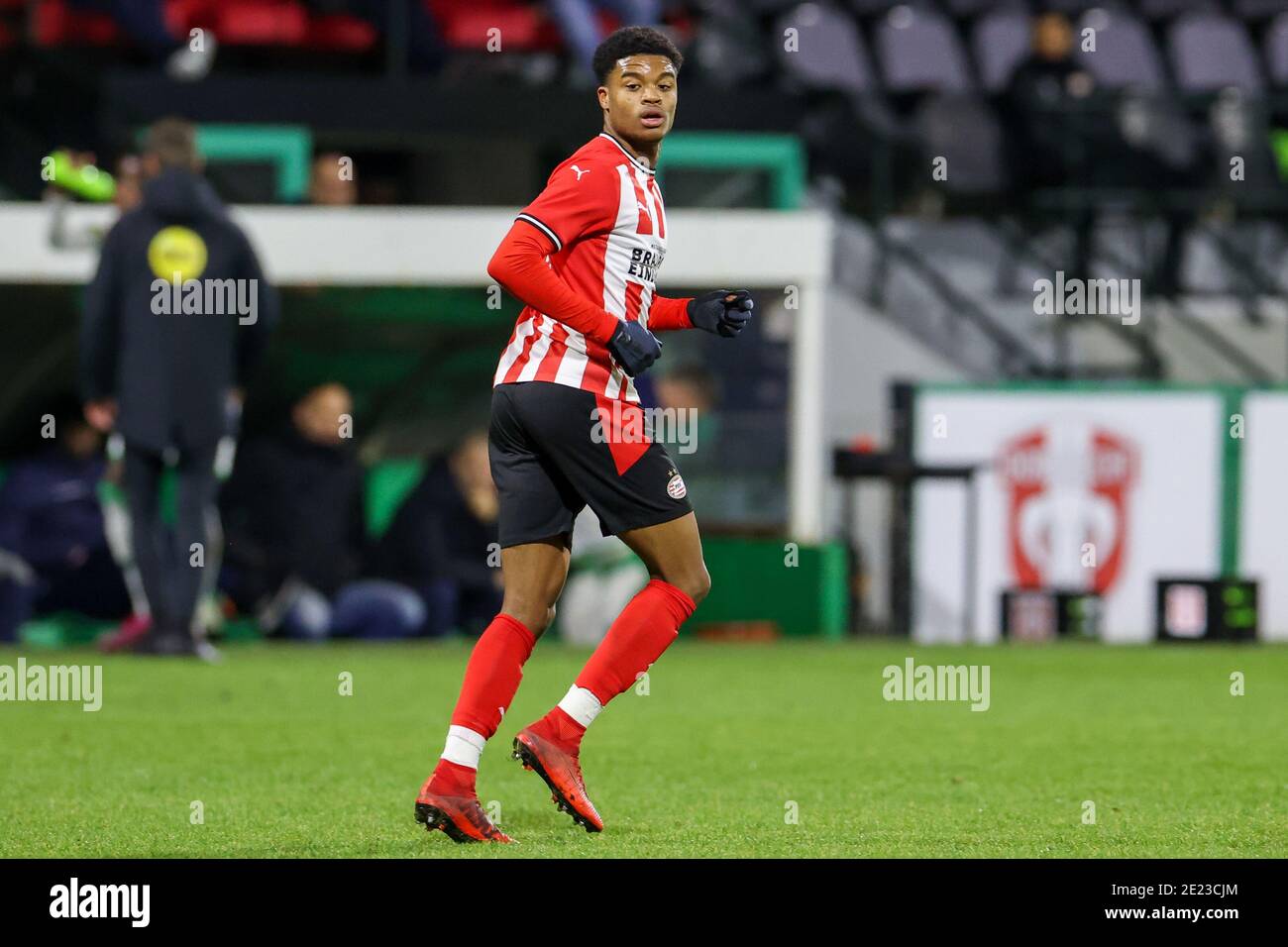 DORDRECHT, NETHERLANDS - JANUARY 11: Nigel Thomas of Jong PSV during ...