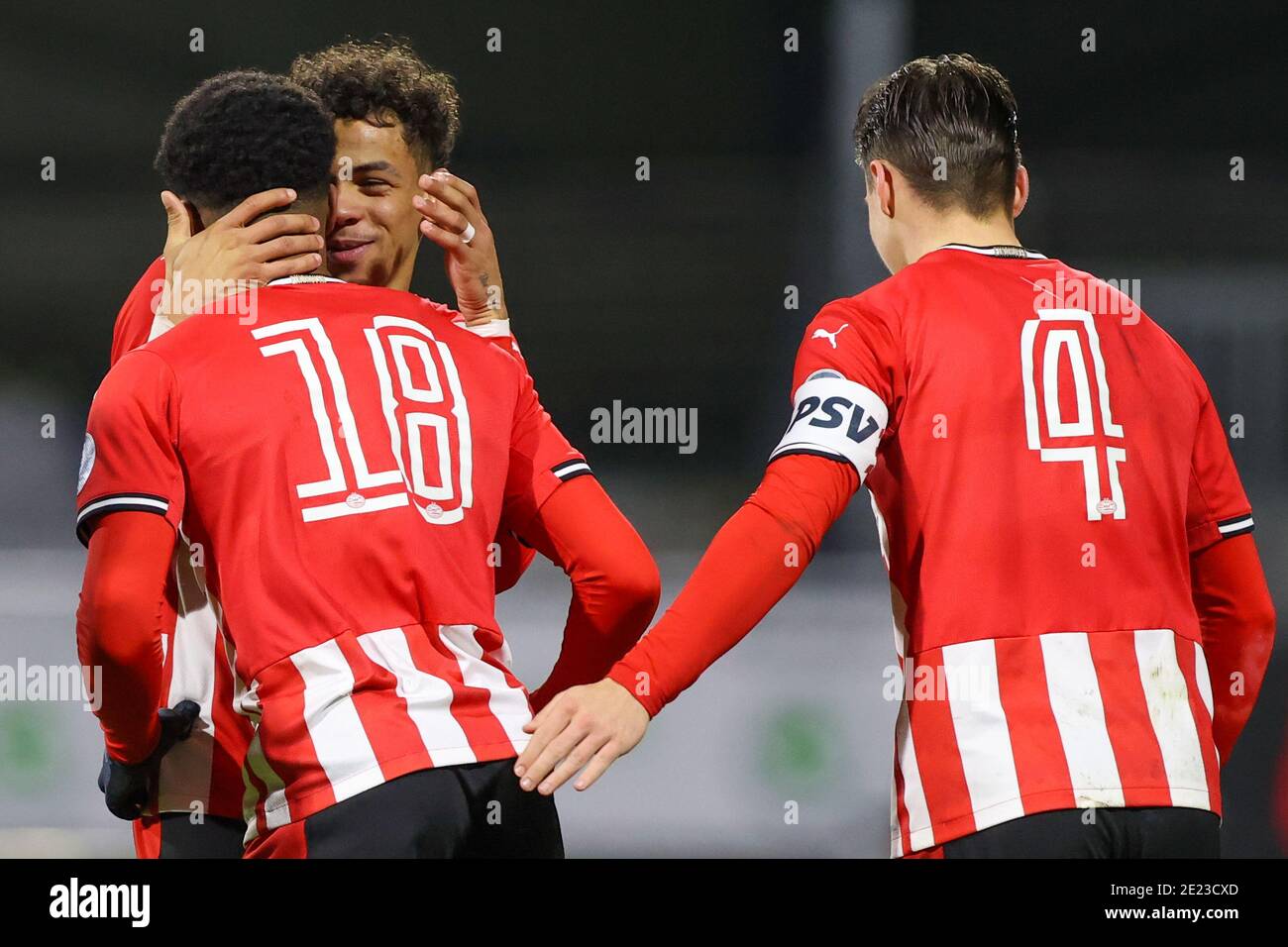 DORDRECHT, NETHERLANDS - JANUARY 11: Nigel Thomas of Jong PSV, Jeremy ...