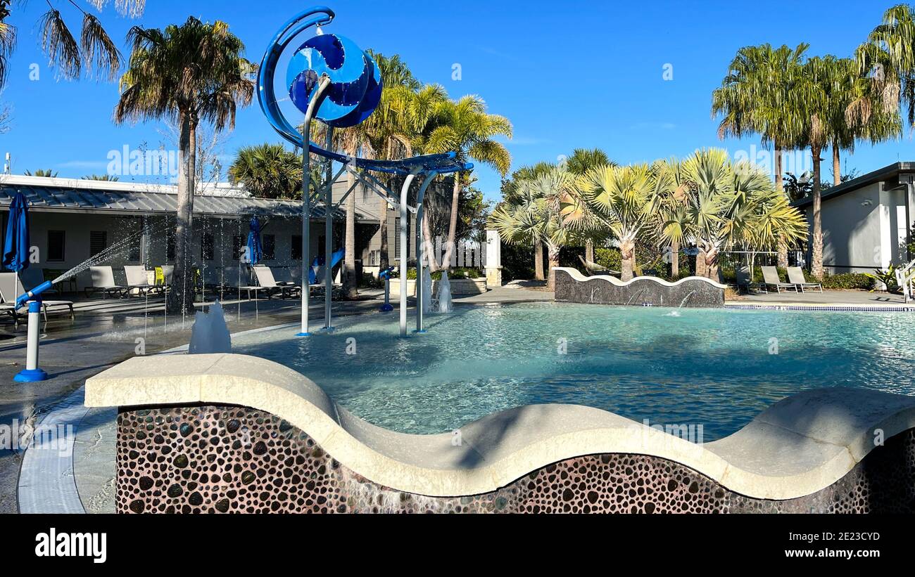Orlando, FL USA - January 4, 2021: A neighborhood amenity complex ...