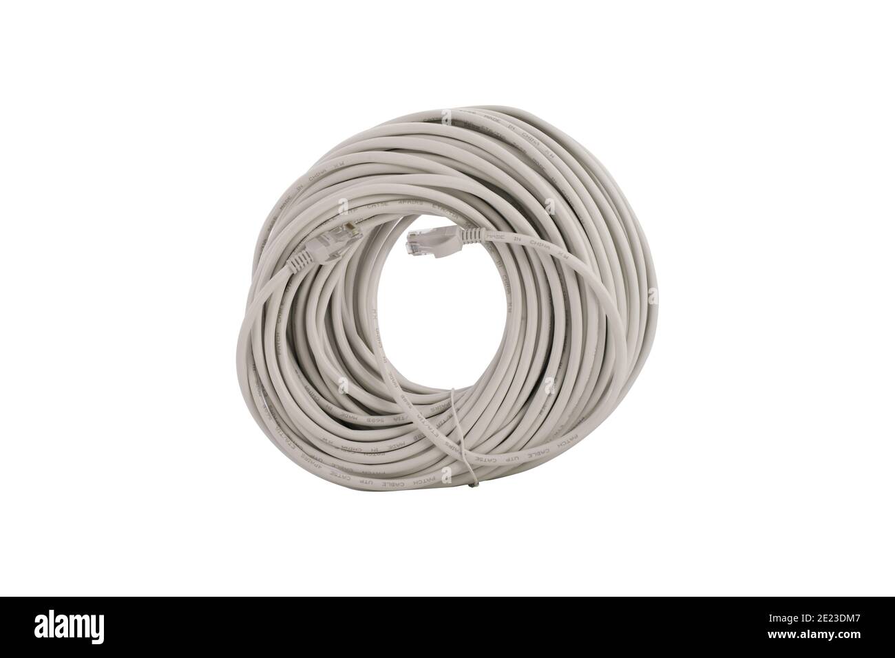 Gray UTP cable for internet connection on a white background Stock ...