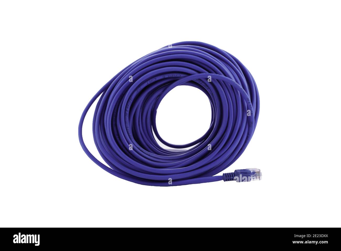Blue UTP cable for internet connection on a white background Stock ...