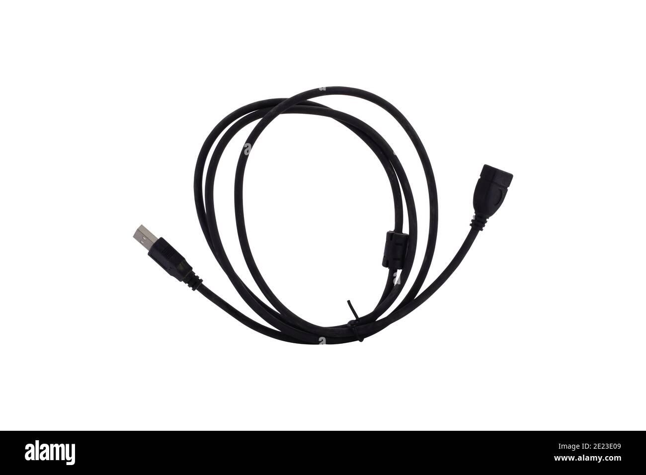 Short extension cable for USB connection on a white background Stock ...
