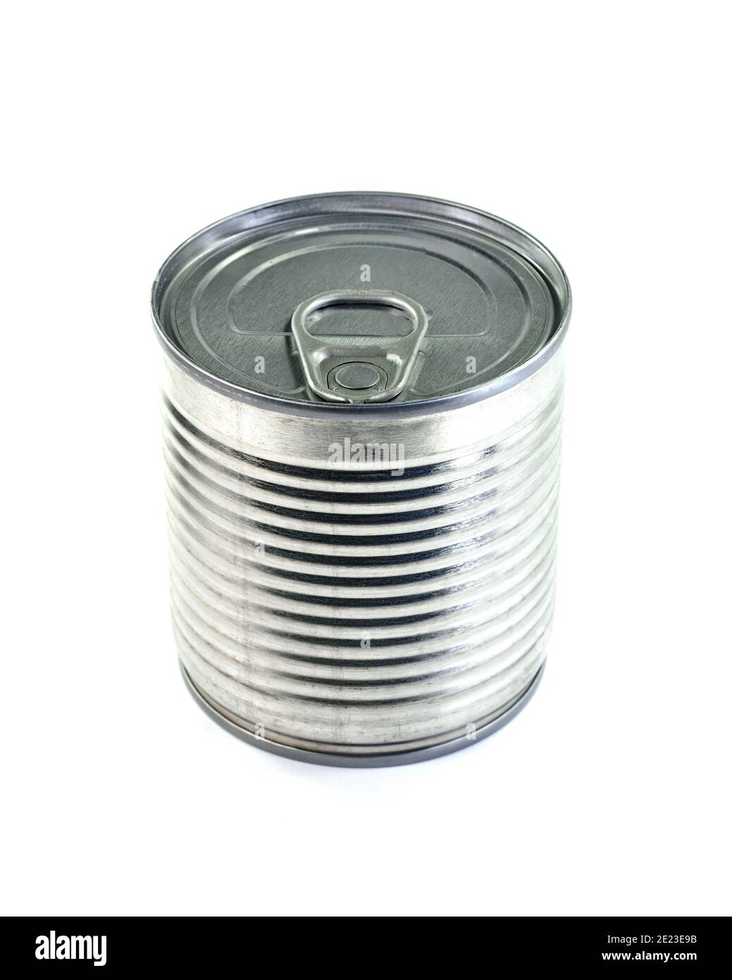 Metal can isolated over white background Stock Photo - Alamy