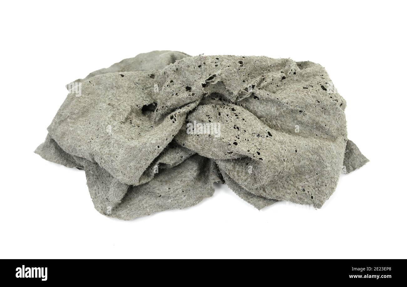 Old dirty torn rag isolated on white background. Cleaning rag Stock ...