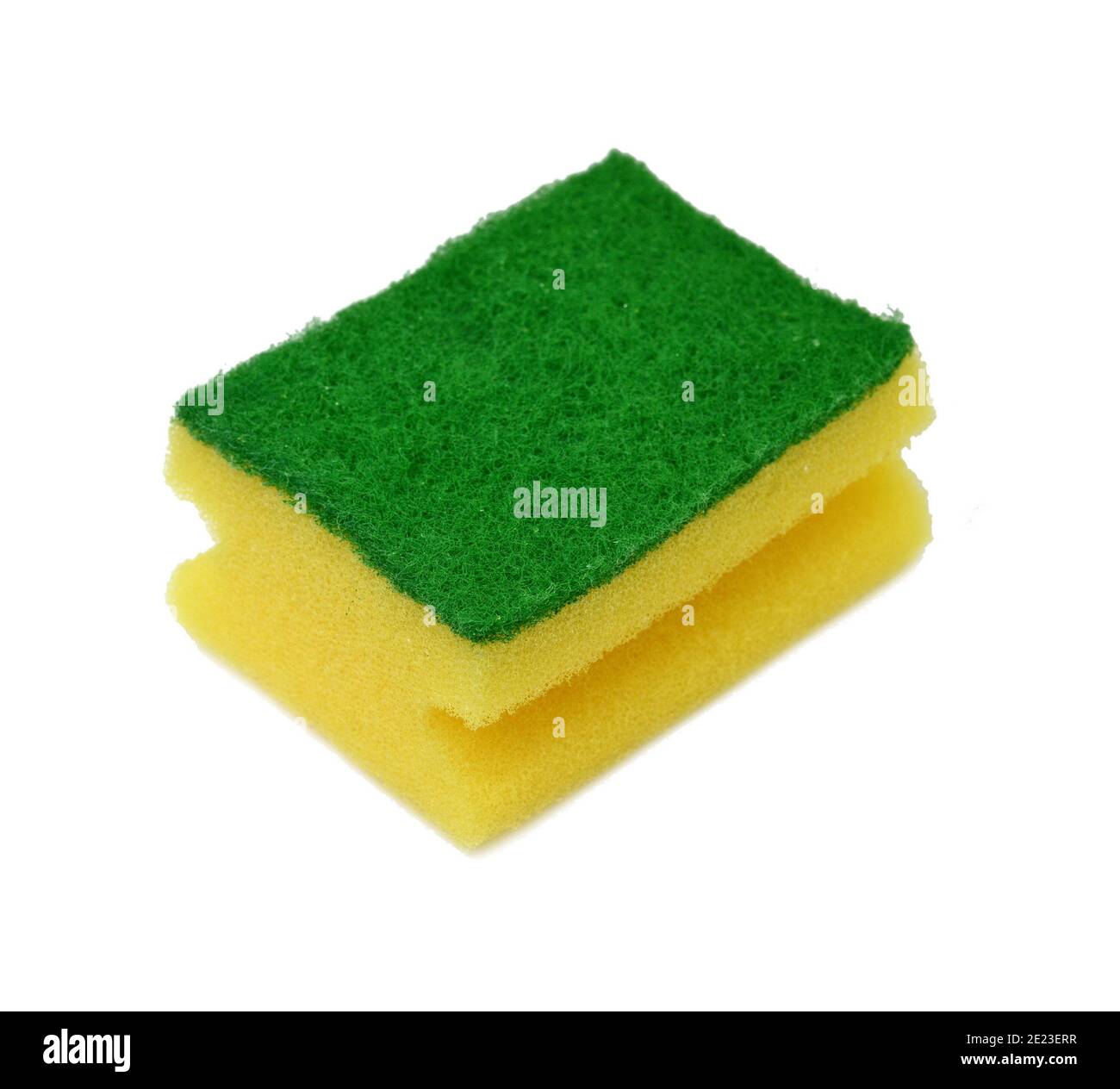 Dishwashing sponge isolate on white background. Yellow soapy sponge on ...
