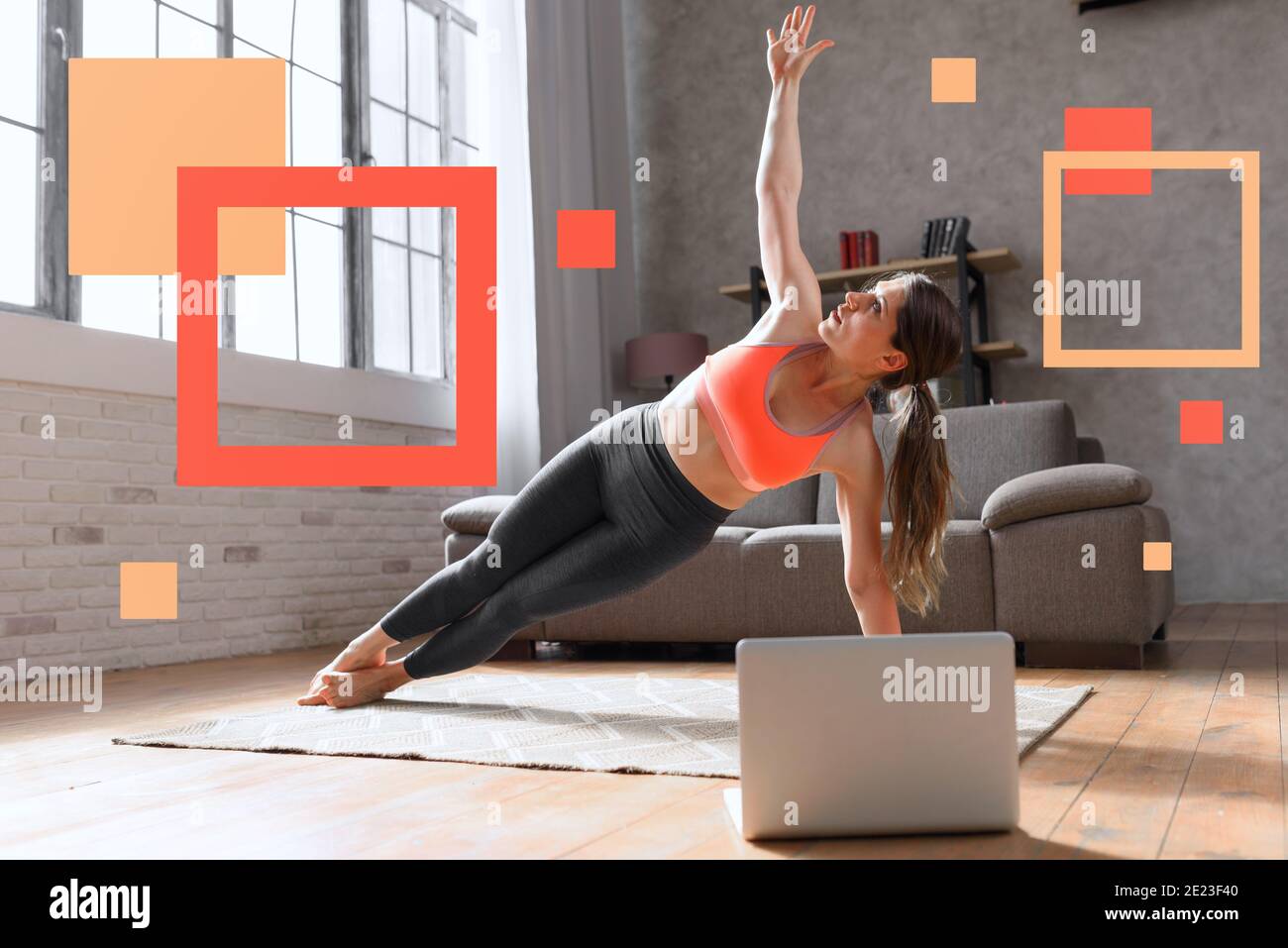 Barefoot girl laptop hi-res stock photography and images - Alamy