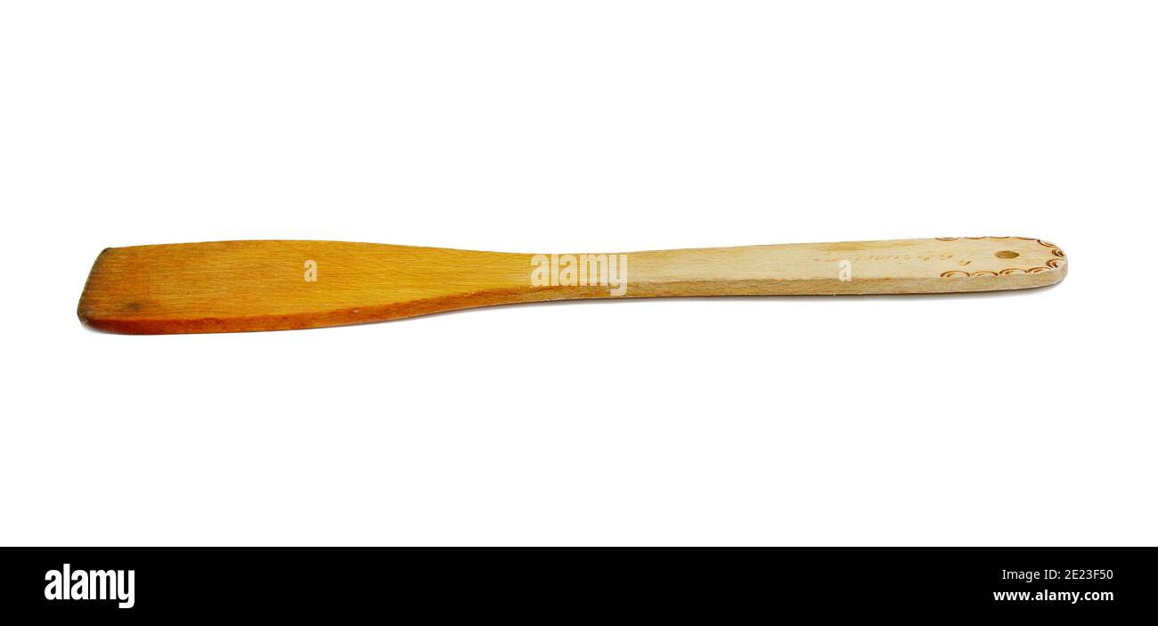 Wooden spoon isolated on white background. Mixing spoon Stock Photo - Alamy