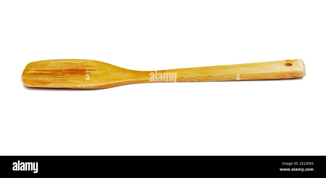 Wooden spoon isolated on white background. Mixing spoon Stock Photo - Alamy