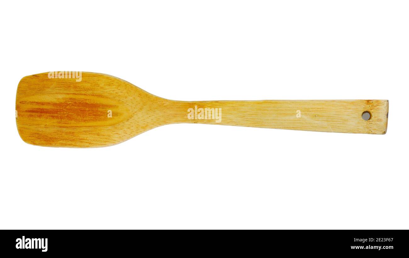 Wooden spoon isolated on white background. Mixing spoon Stock Photo - Alamy