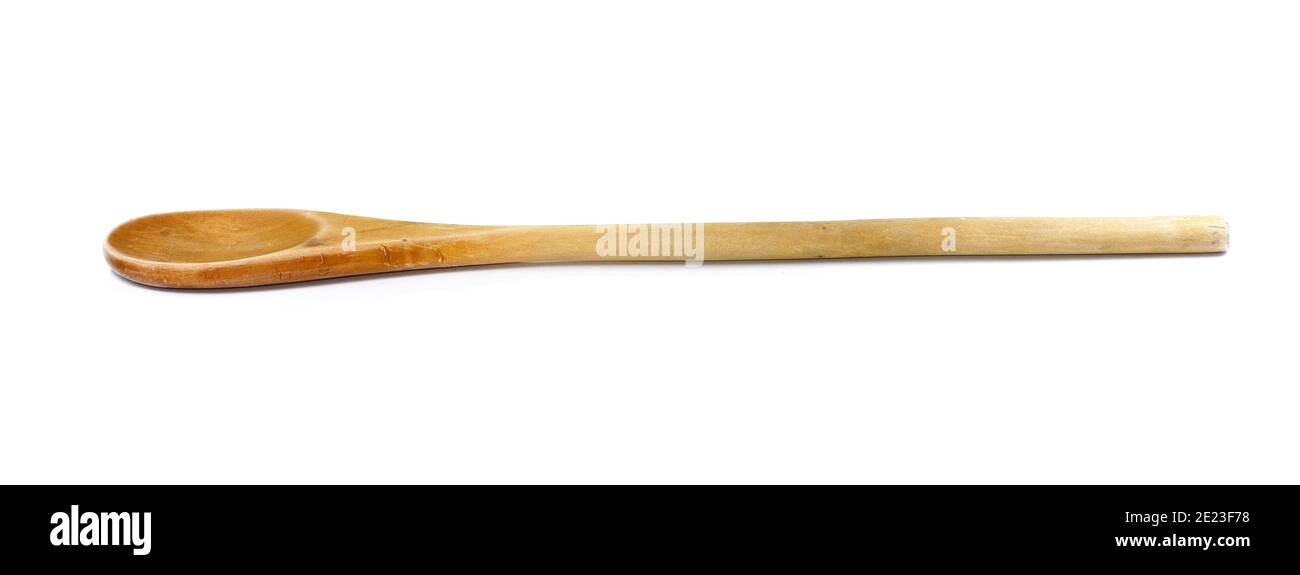 Wooden spoon isolated on white background. Mixing spoon Stock Photo - Alamy