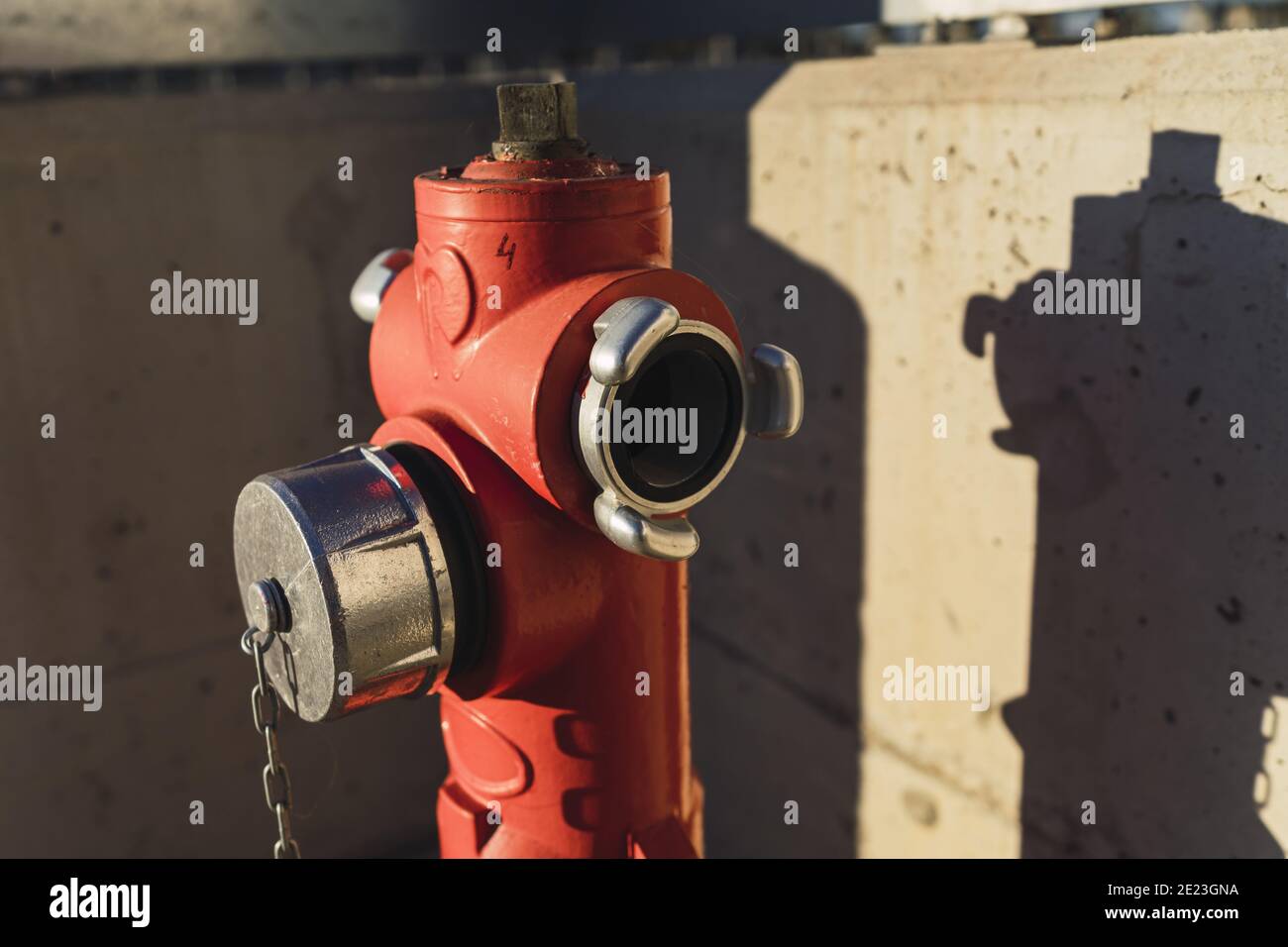 Selective focus shot of a fire hydrant on the roof of a building Stock ...