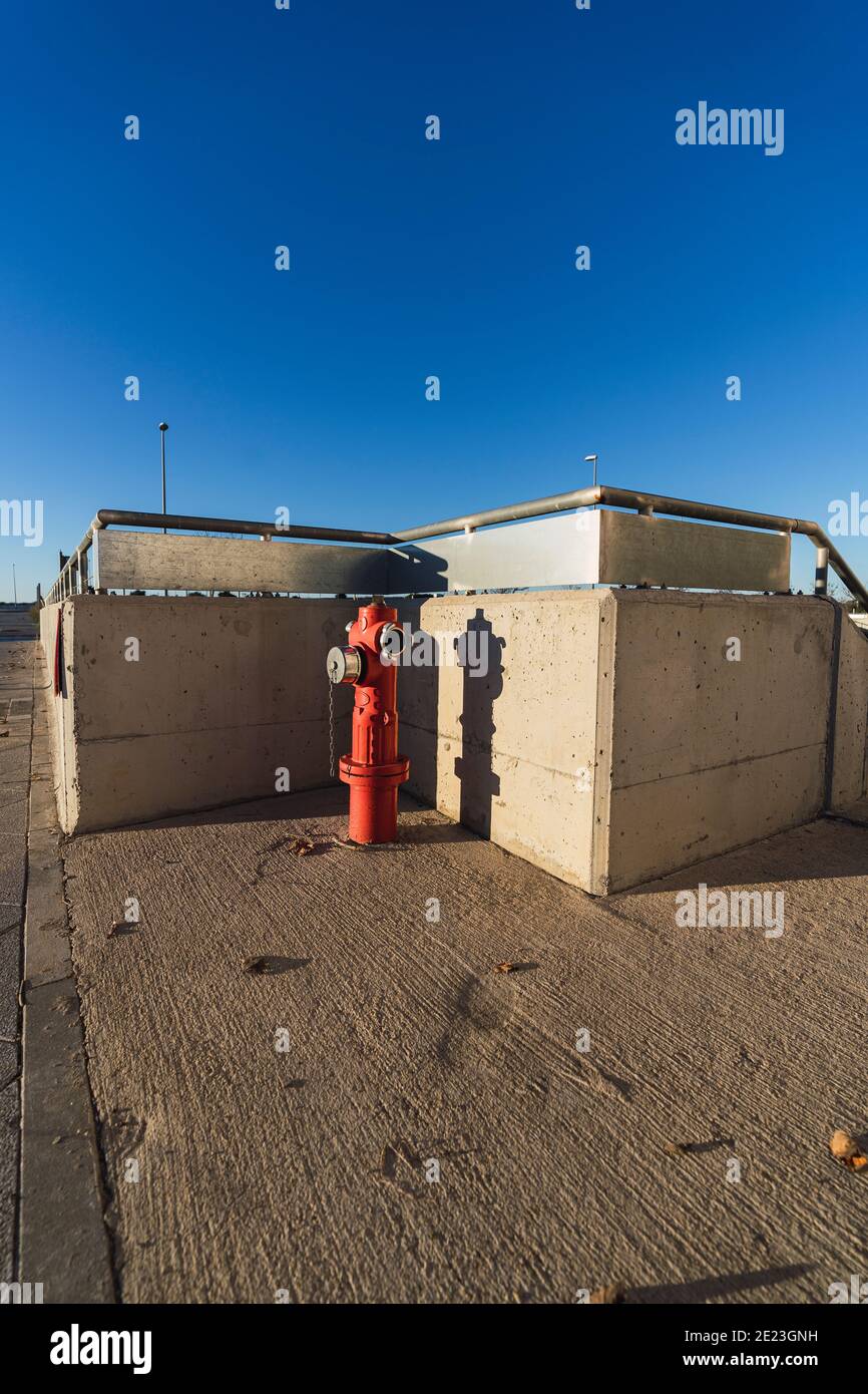 Vertical shot of a fire hydrant on the roof of a building Stock Photo ...