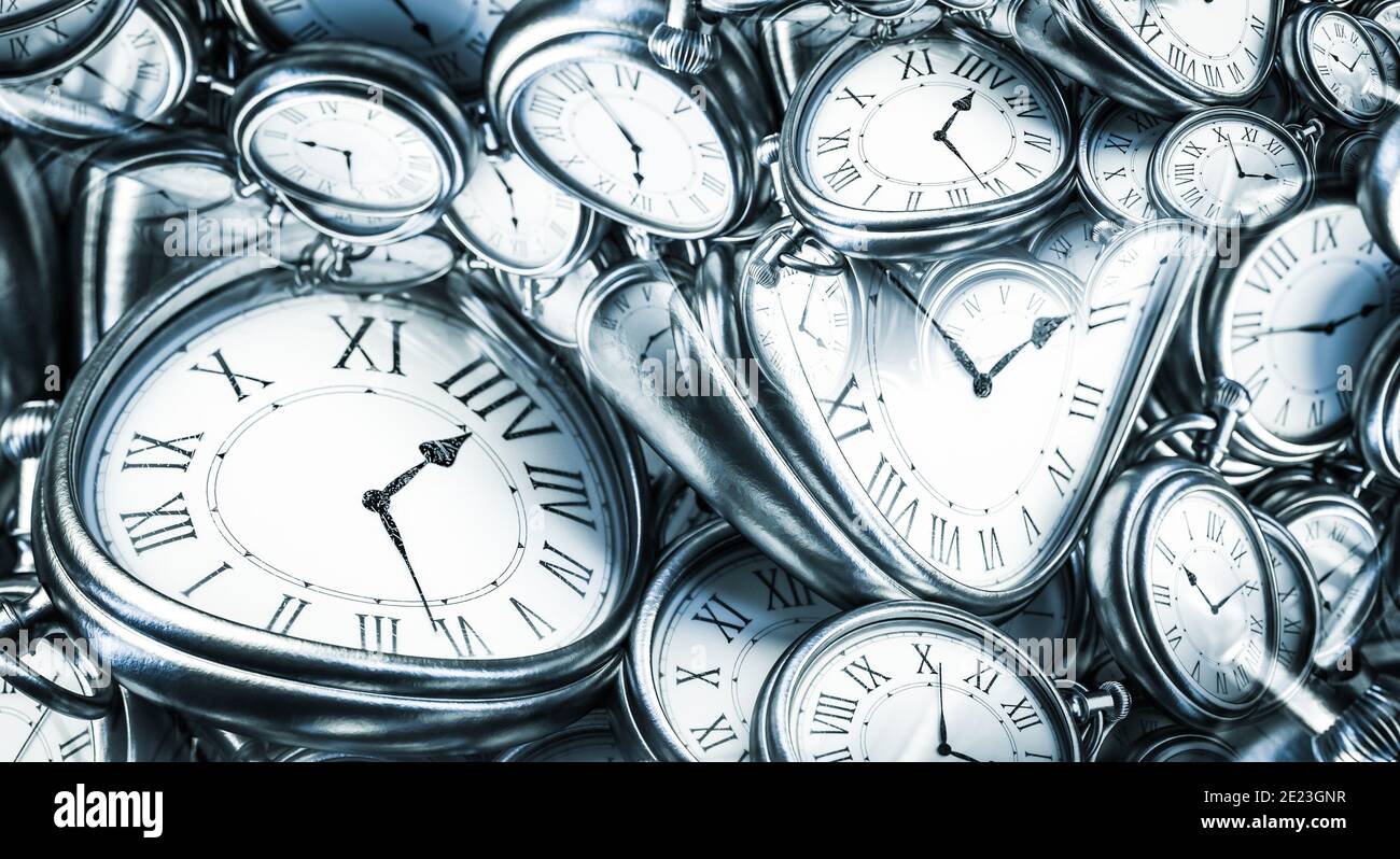 Droste effect background with infinite clock spiral. Abstract design ...