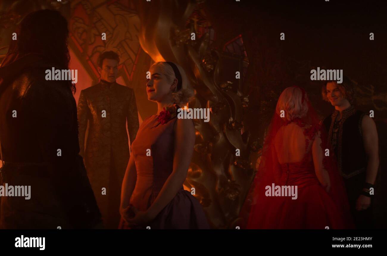 CHILLING ADVENTURES OF SABRINA, Luke Cook (2nd from left), Kiernan ...