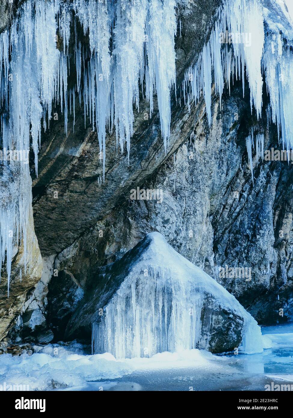 Glacier cave frozen waterfall hi-res stock photography and images - Alamy