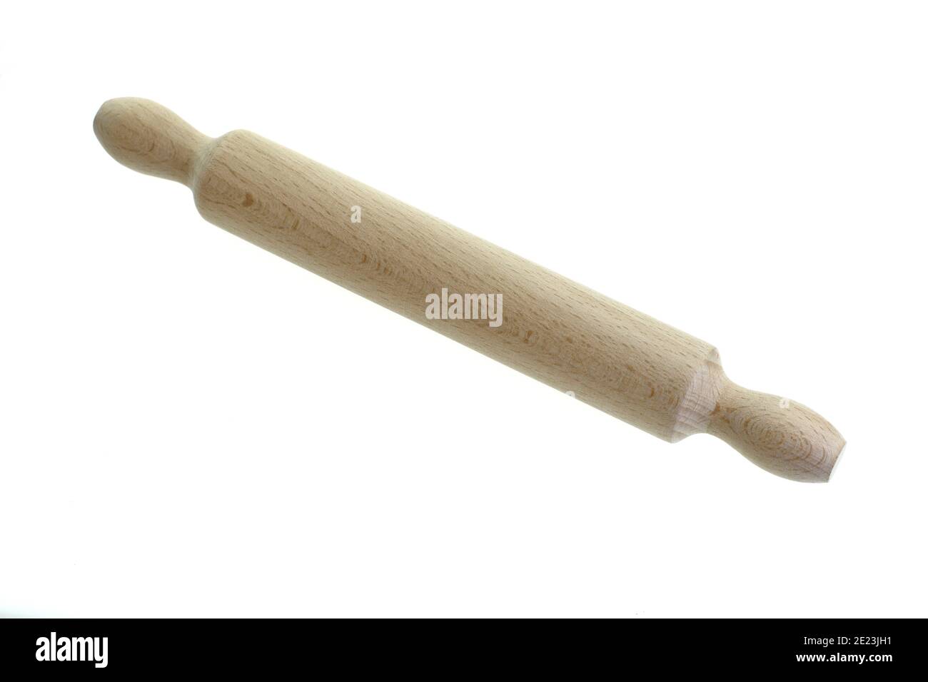 Wooden rolling pin isolated on white background Stock Photo - Alamy