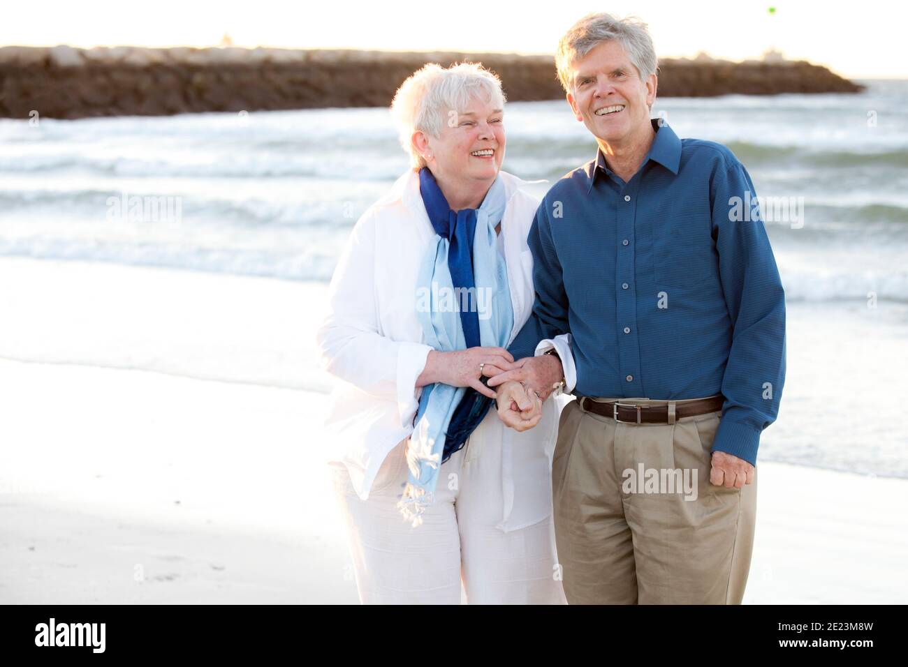 Married couple in their Seventies showing affection at Cold Storage ...