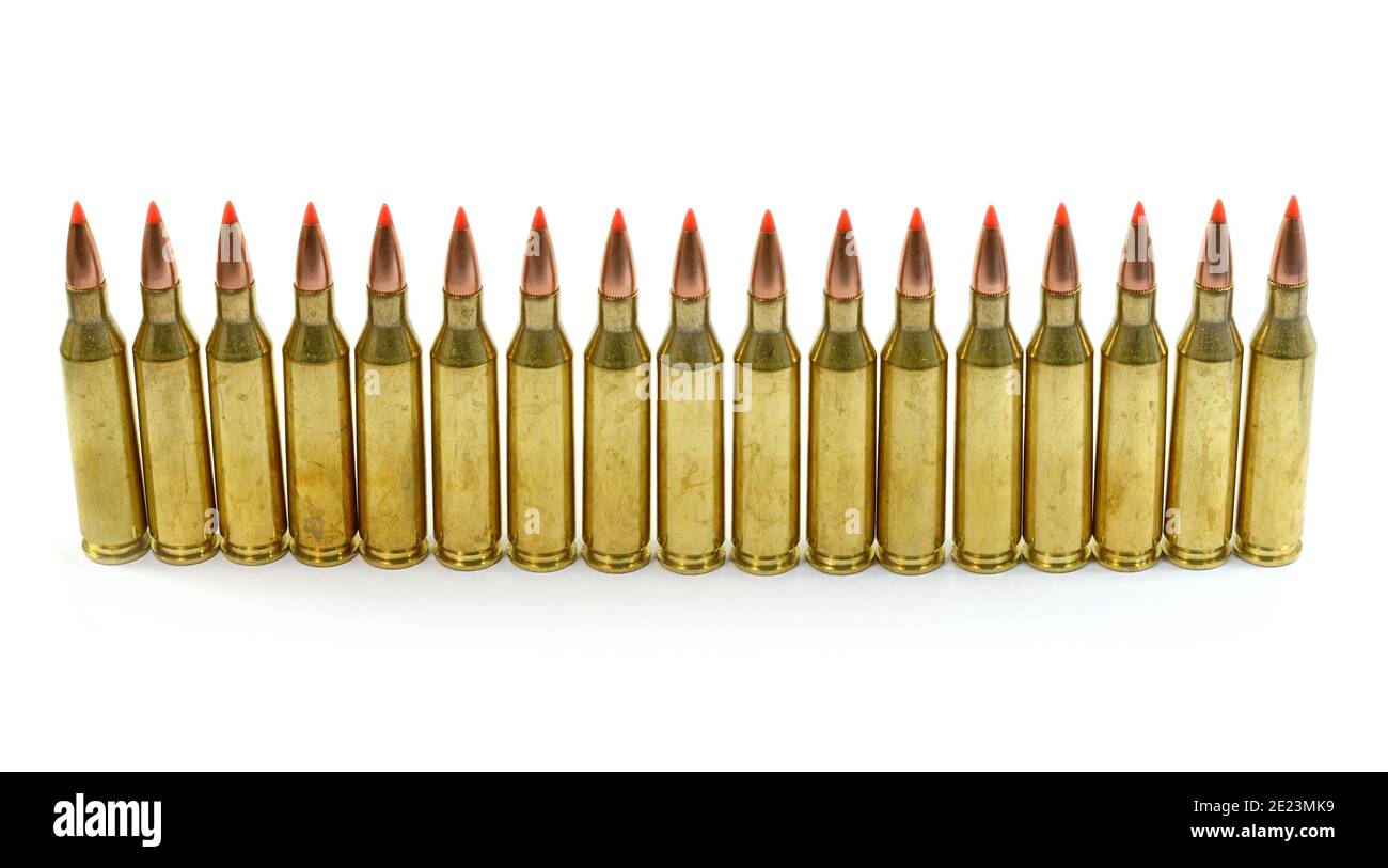 Hunting ammunition, caliber 243 Stock Photo - Alamy