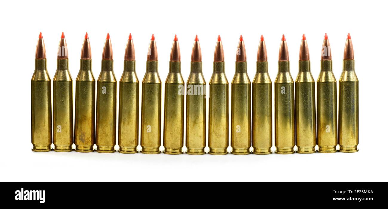 Hunting ammunition, caliber 243 Stock Photo - Alamy