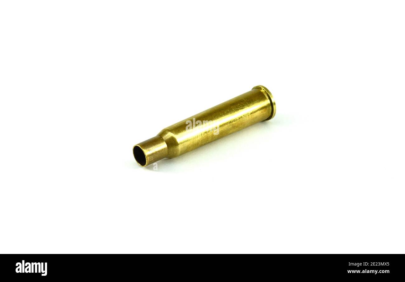 Hunting ammunition and empty rifle bullet cartridges Stock Photo - Alamy