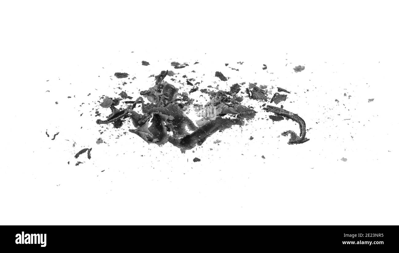 Burnt paper on a white background. The ashes of the paper. Charred ...