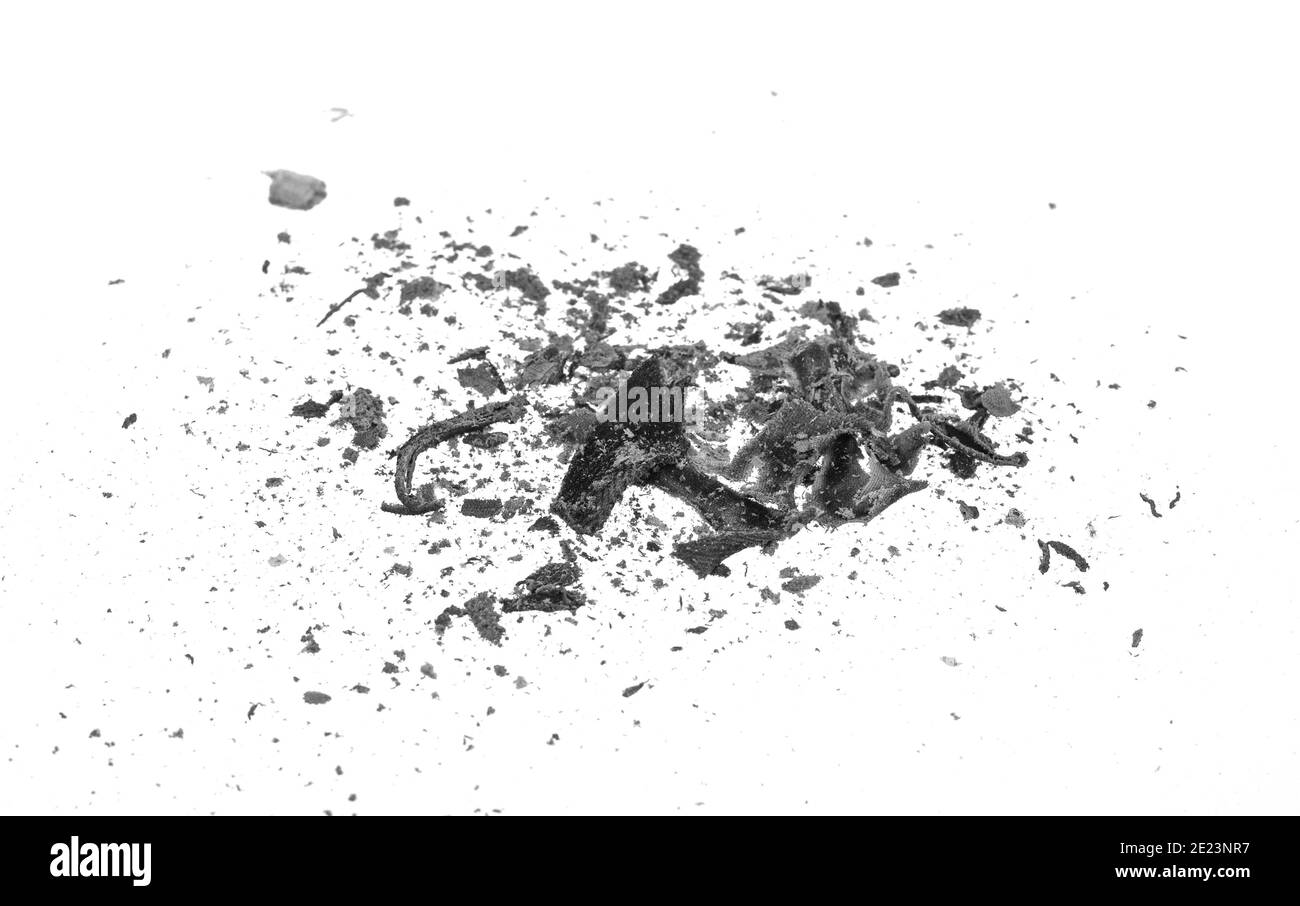 Burnt paper on a white background. The ashes of the paper. Charred ...
