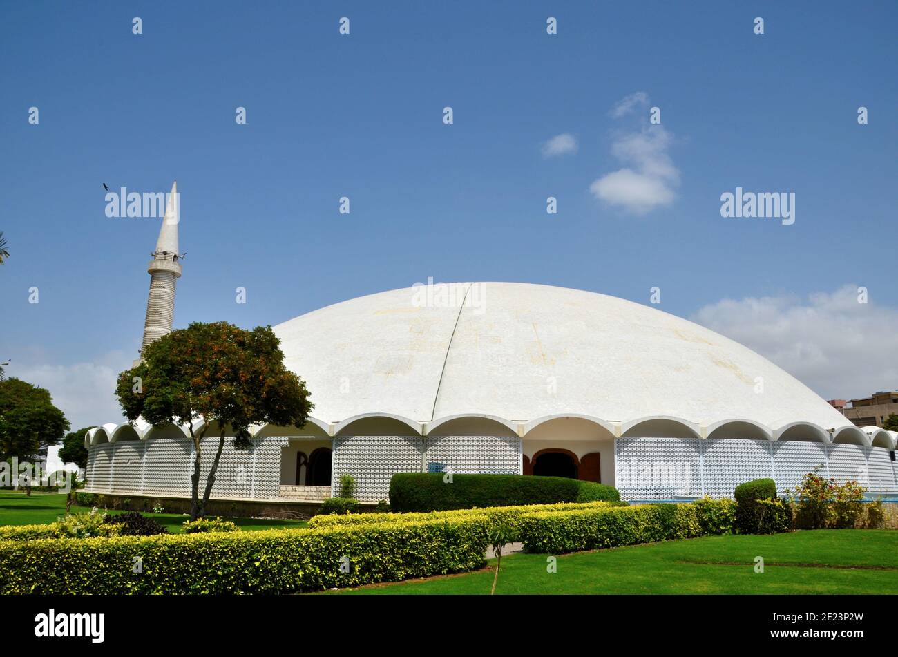 Masjid Tooba or Round Mosque with marble dome minaret and gardens ...