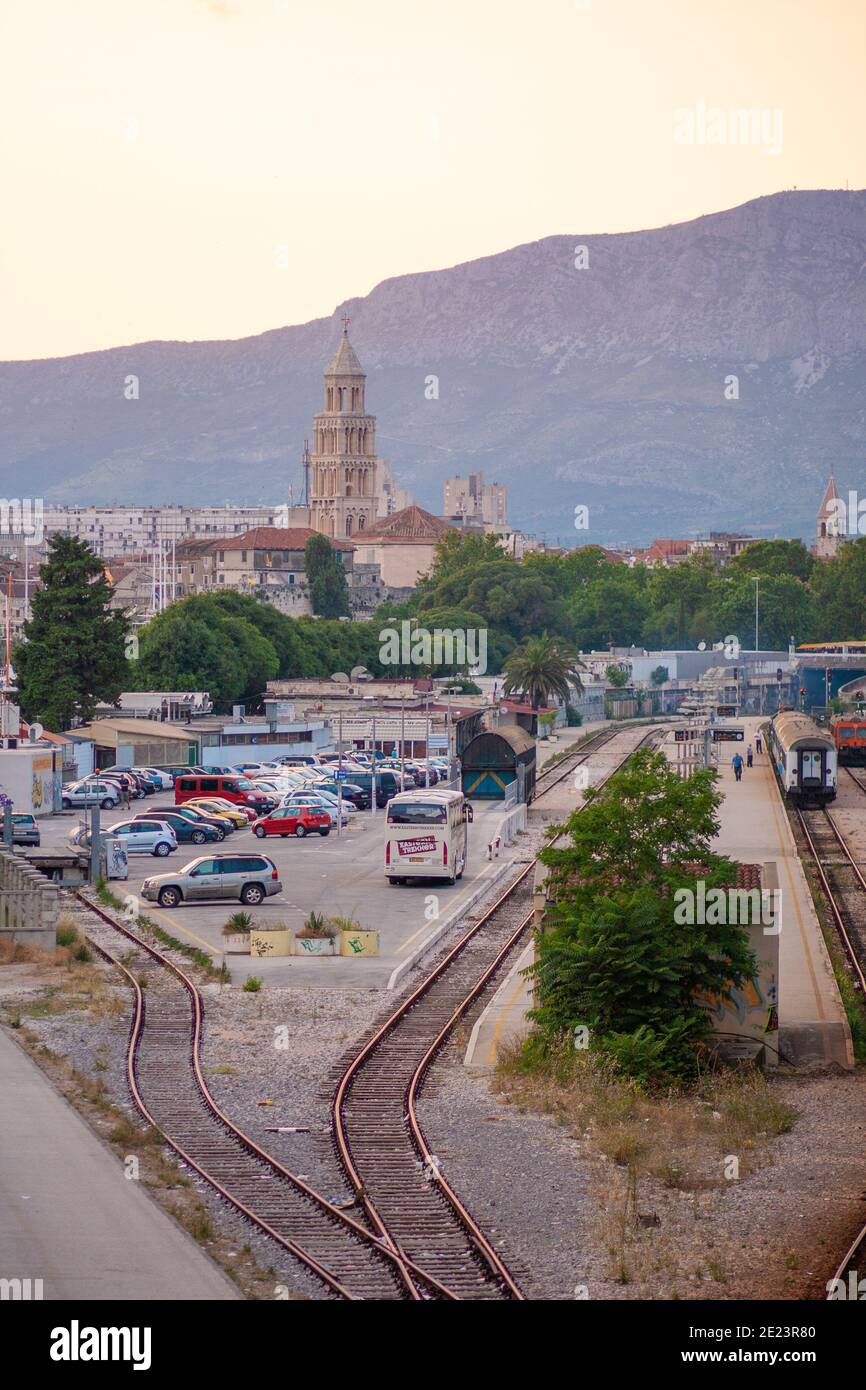 SPLIT, CROATIA - Jun 24, 2010: Main railway station in Split, Croatia ...