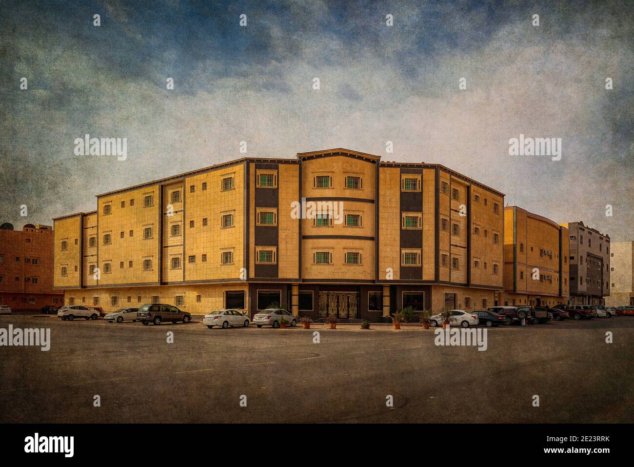 Apartment block - textured Stock Photo - Alamy