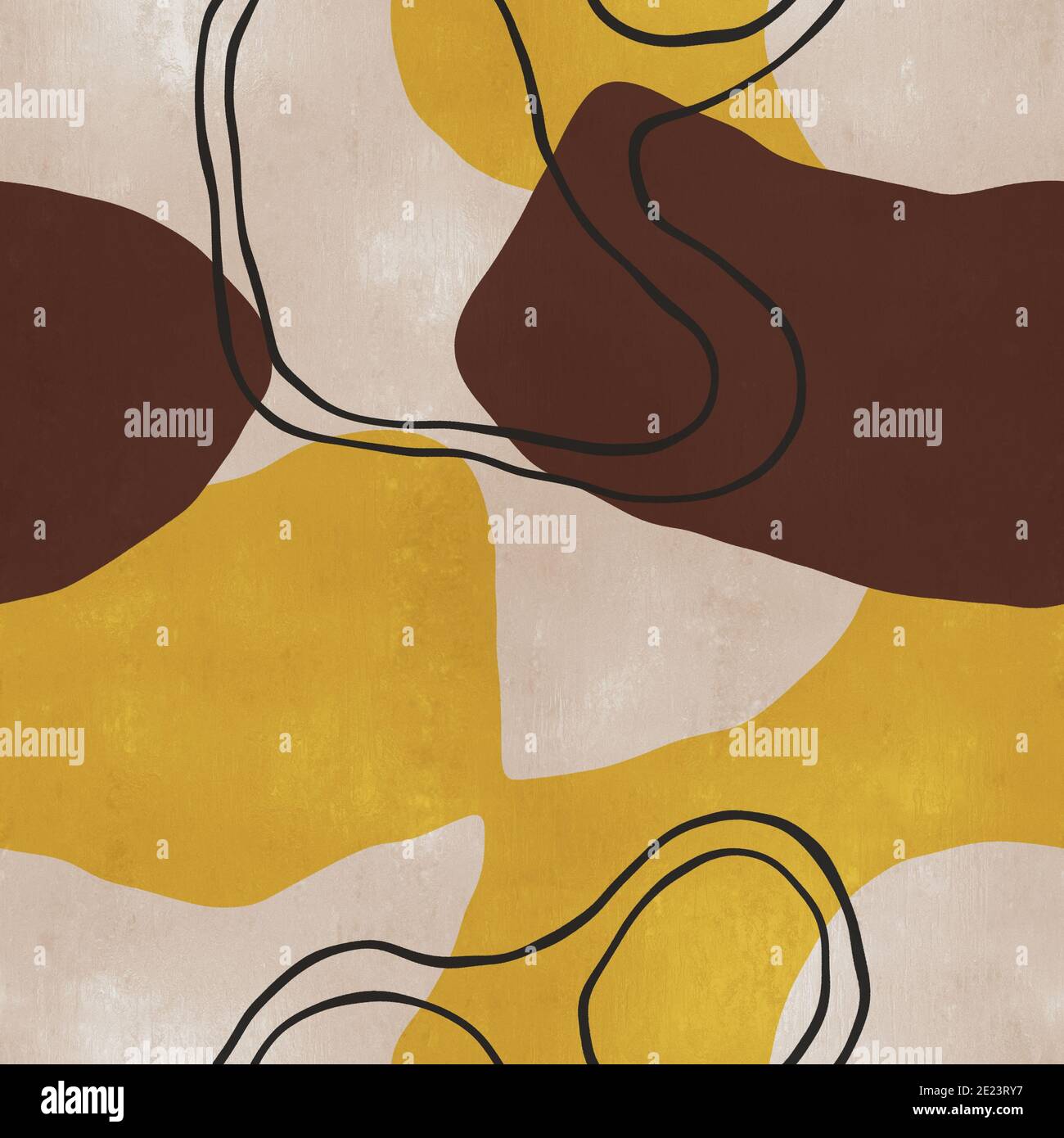 Seamless organic rounded curvy shapes naive design Stock Photo - Alamy