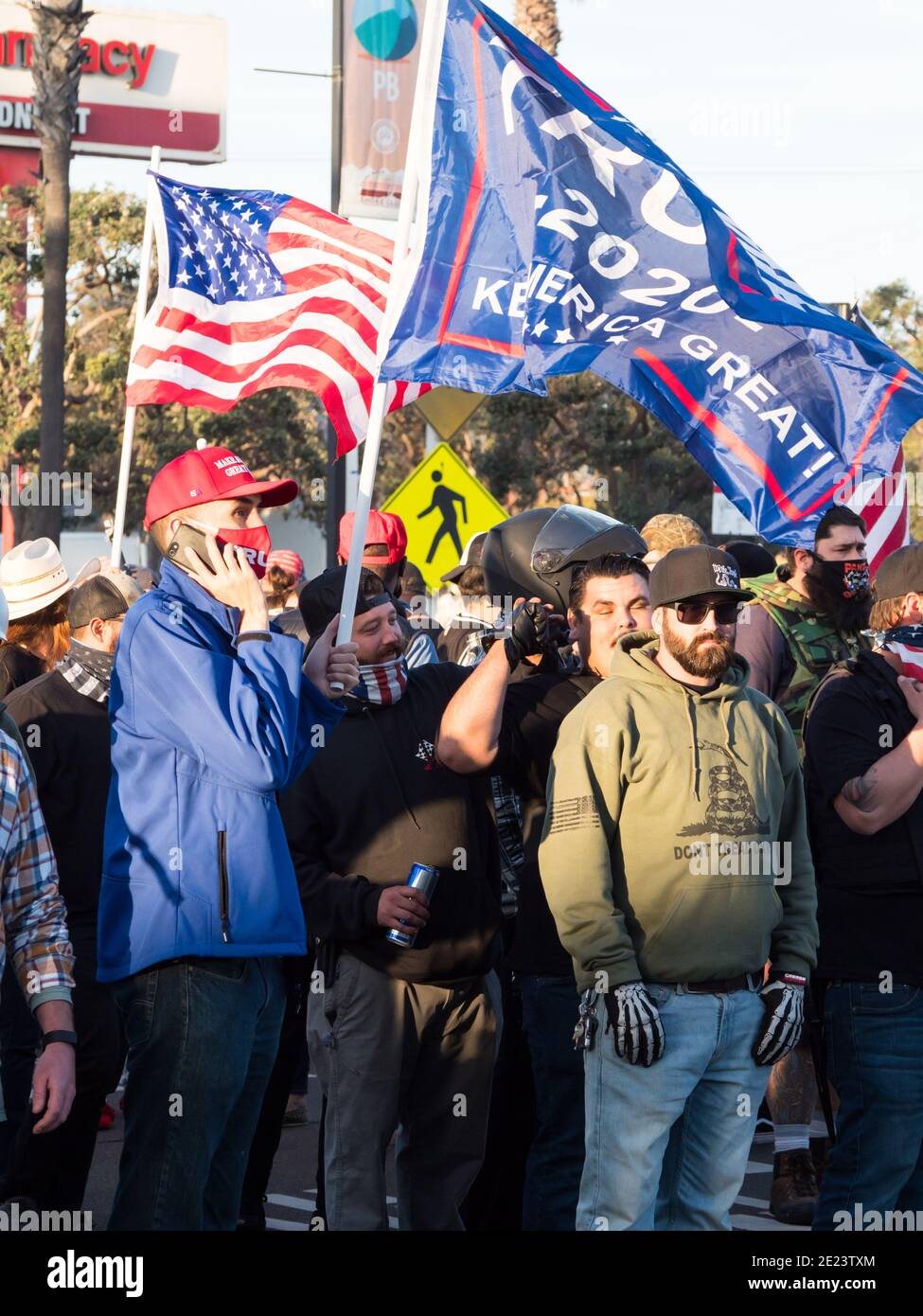 January 9, 2021 pro Trump rally riot Patriot March in Pacific Beach ...