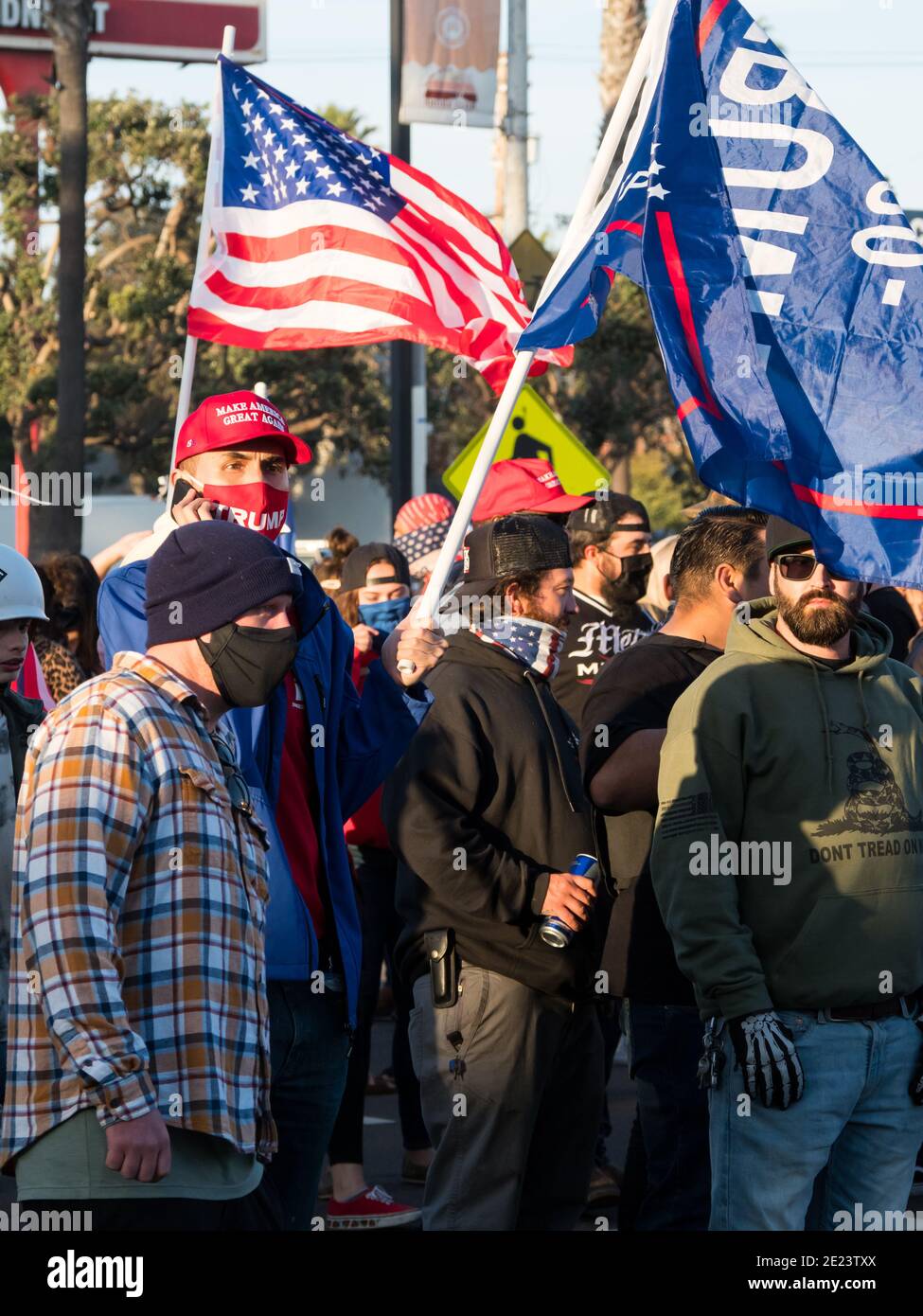 January 9, 2021 pro Trump rally riot Patriot March in Pacific Beach ...