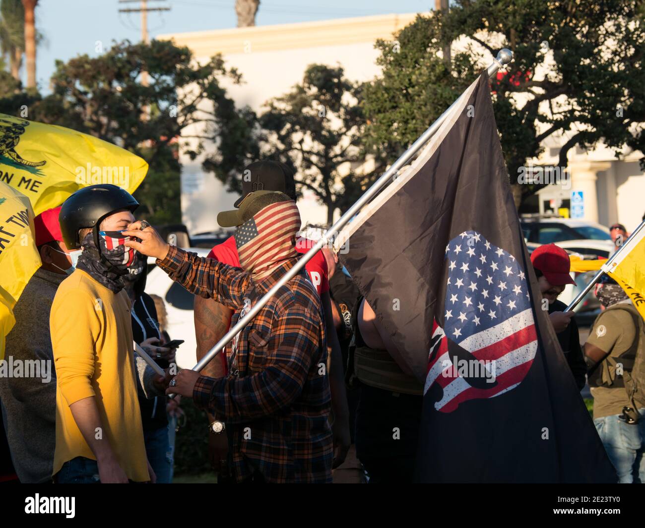 January 9, 2021 pro Trump rally riot Patriot March in Pacific Beach ...