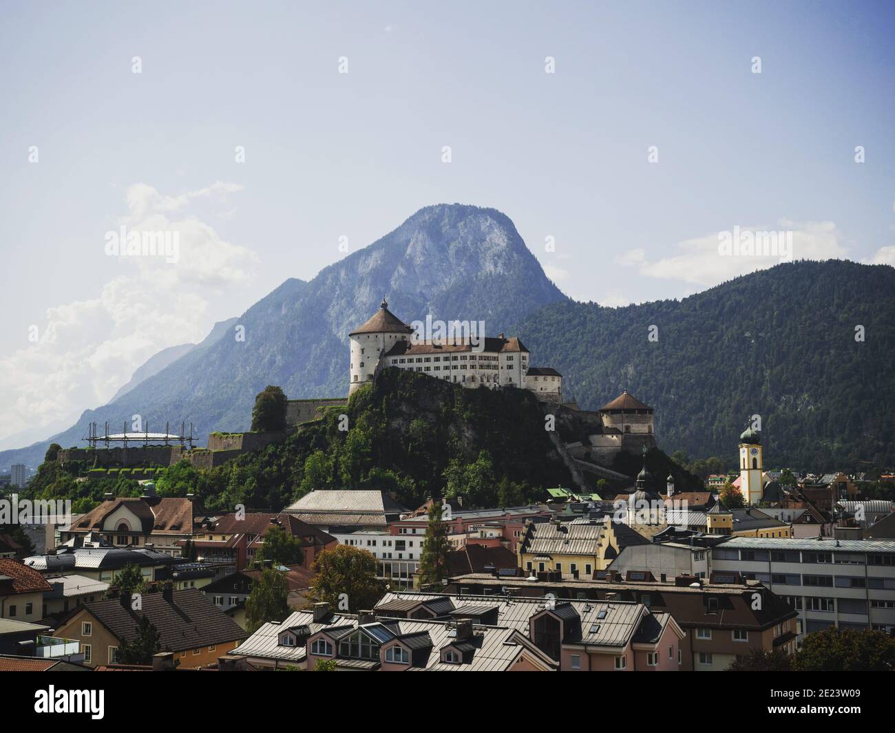 Aerial panorama of medieval Castle Fortification Festung Kufstein ...