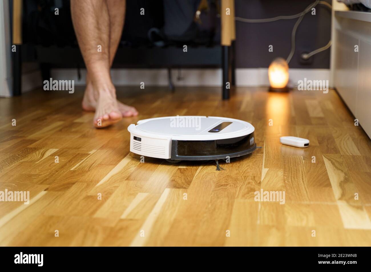 Housework and technology concept. Maintenance and service of robot ...