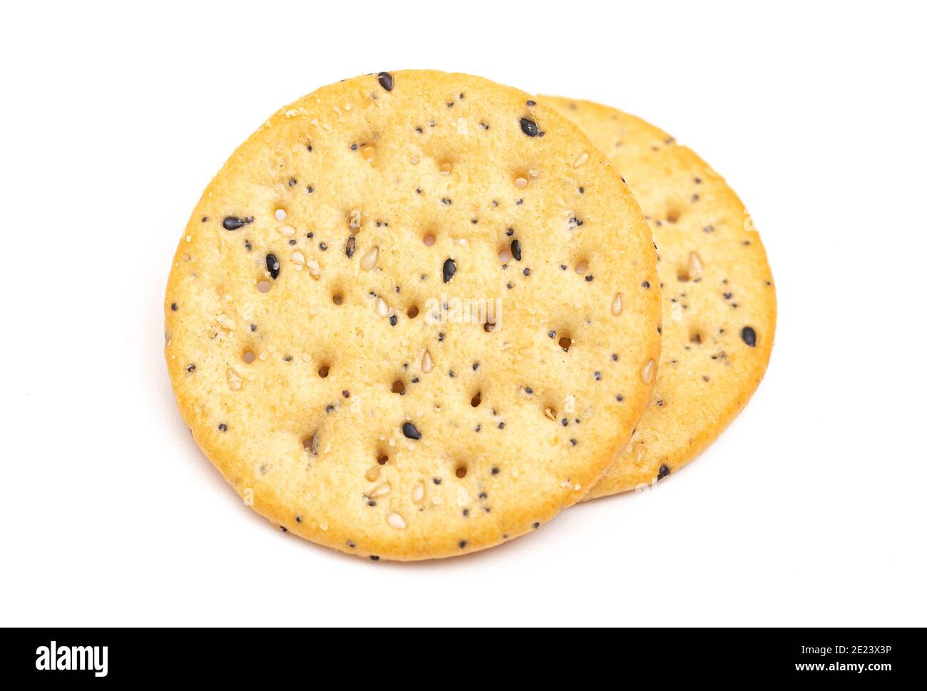 Sesame and Poppy Seed Crackers Isolated on a White Background Stock ...