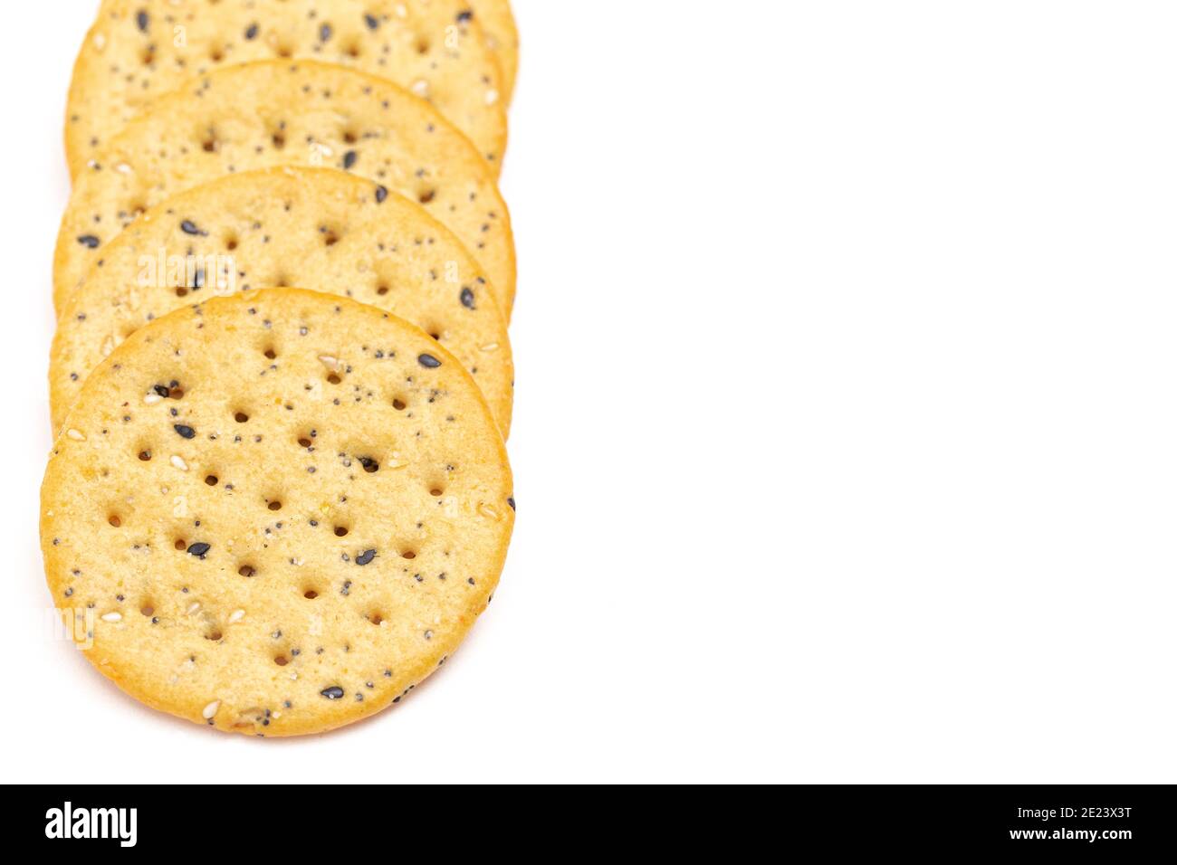 Sesame and Poppy Seed Crackers Isolated on a White Background Stock ...