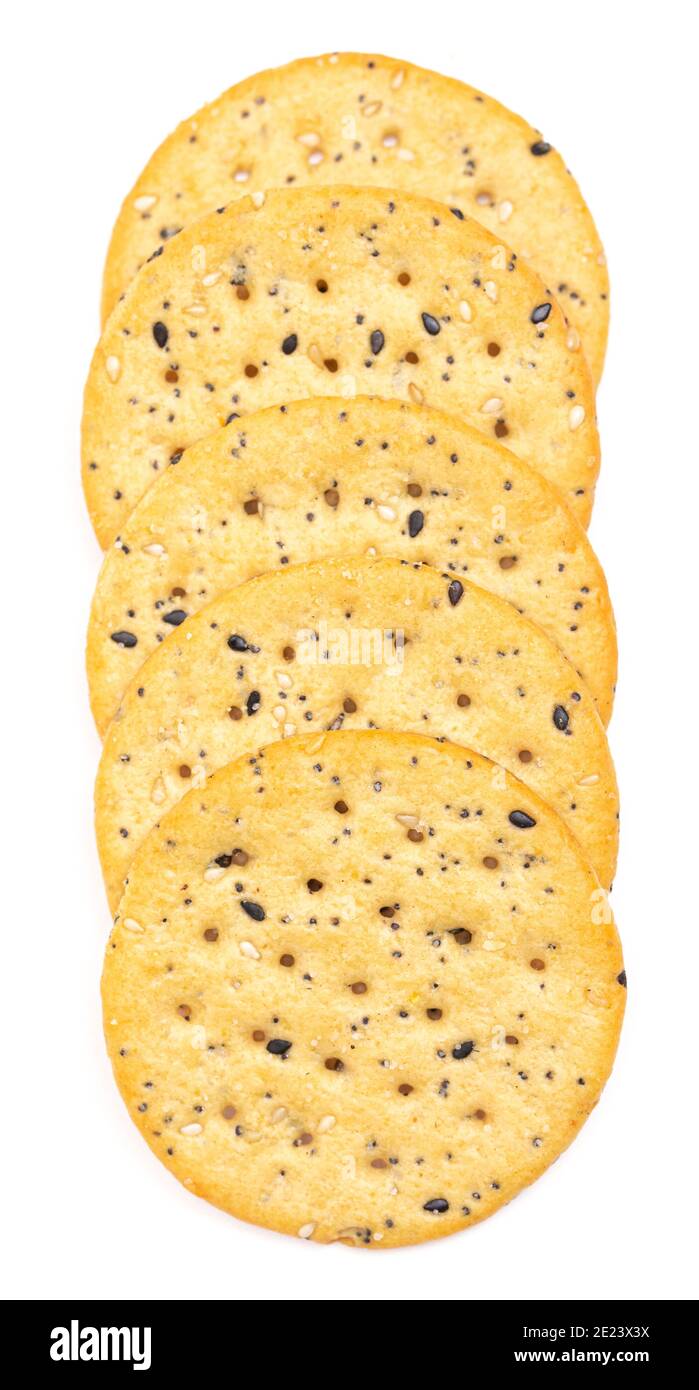 Sesame and Poppy Seed Crackers Isolated on a White Background Stock ...