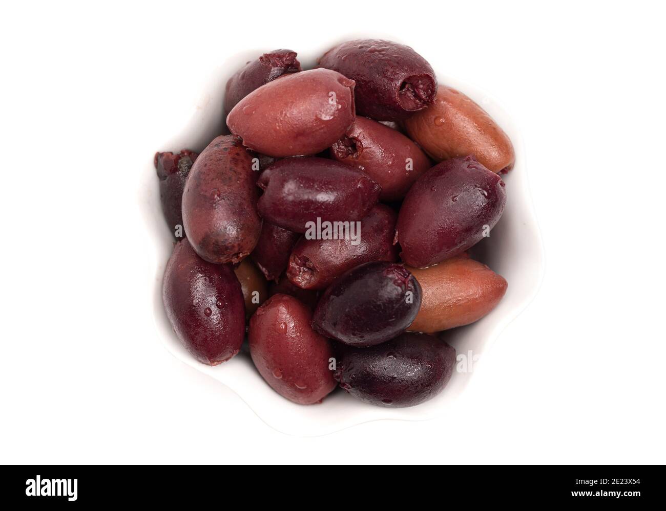 Purple Colored Kalamata Olives Isolated on a White Background Stock ...