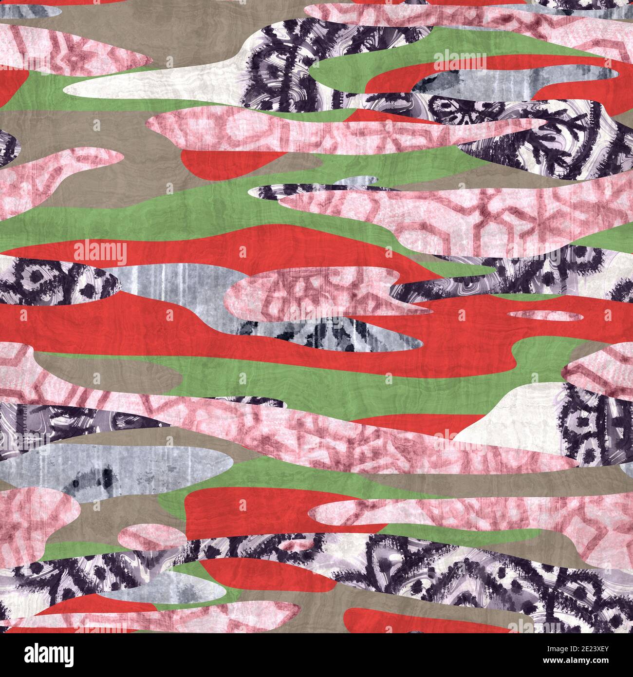 Seamless collage in camo shapes vivid montage Stock Photo - Alamy