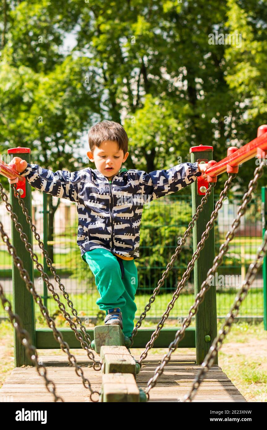 Toddler playground equipment balance hi-res stock photography and ...