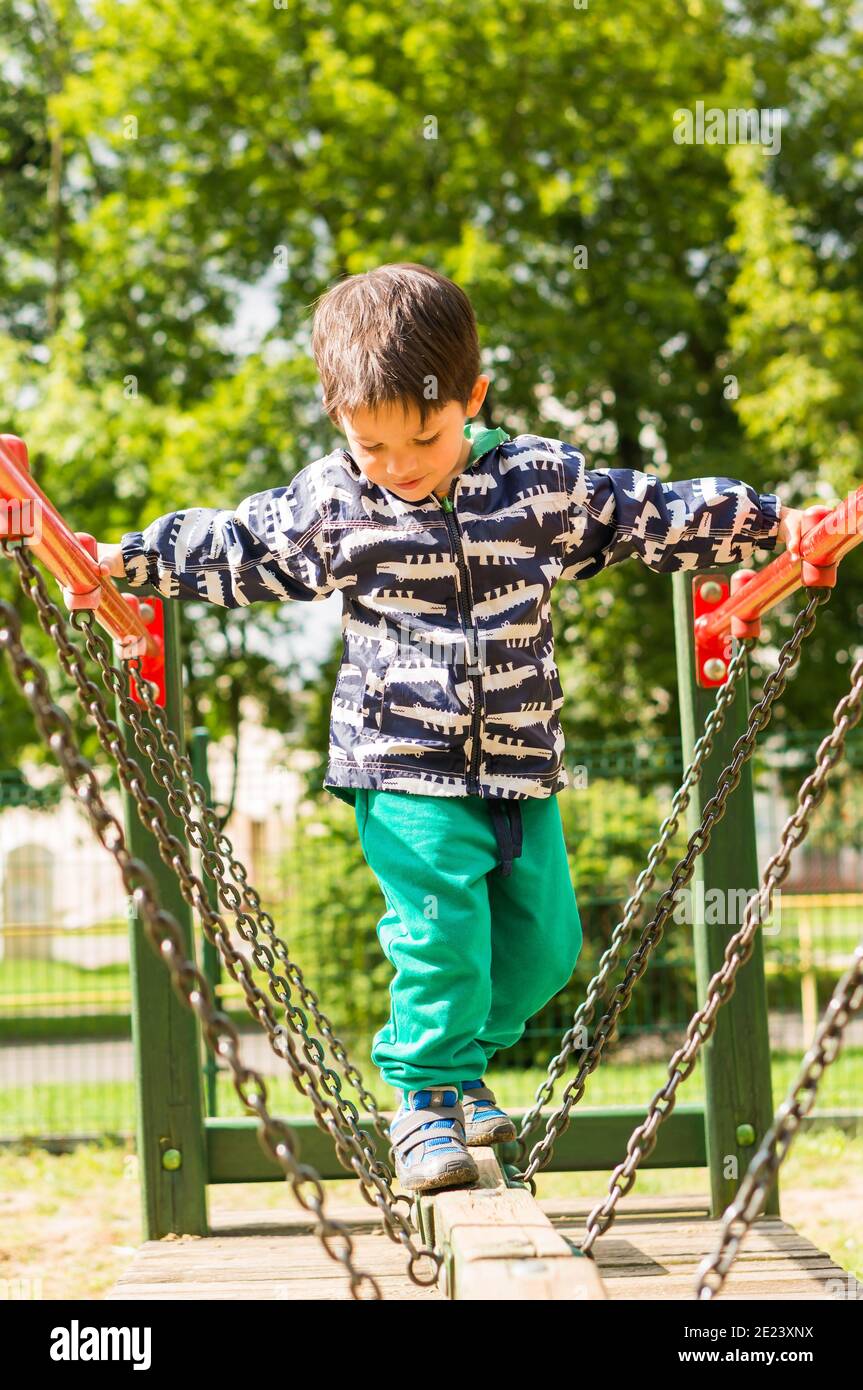 Toddler playground equipment balance hi-res stock photography and ...