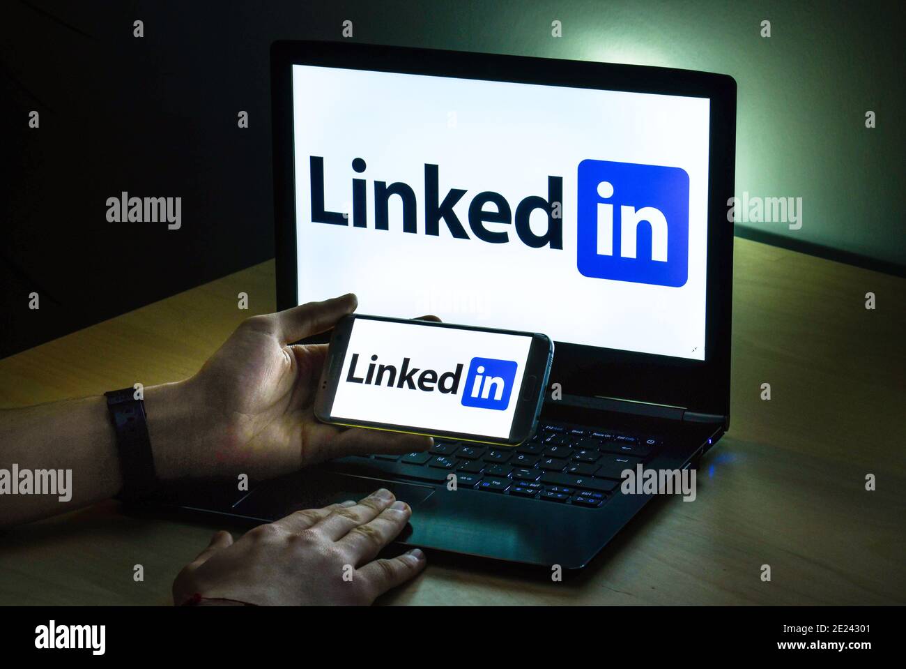 Linkedin laptop hi-res stock photography and images - Alamy