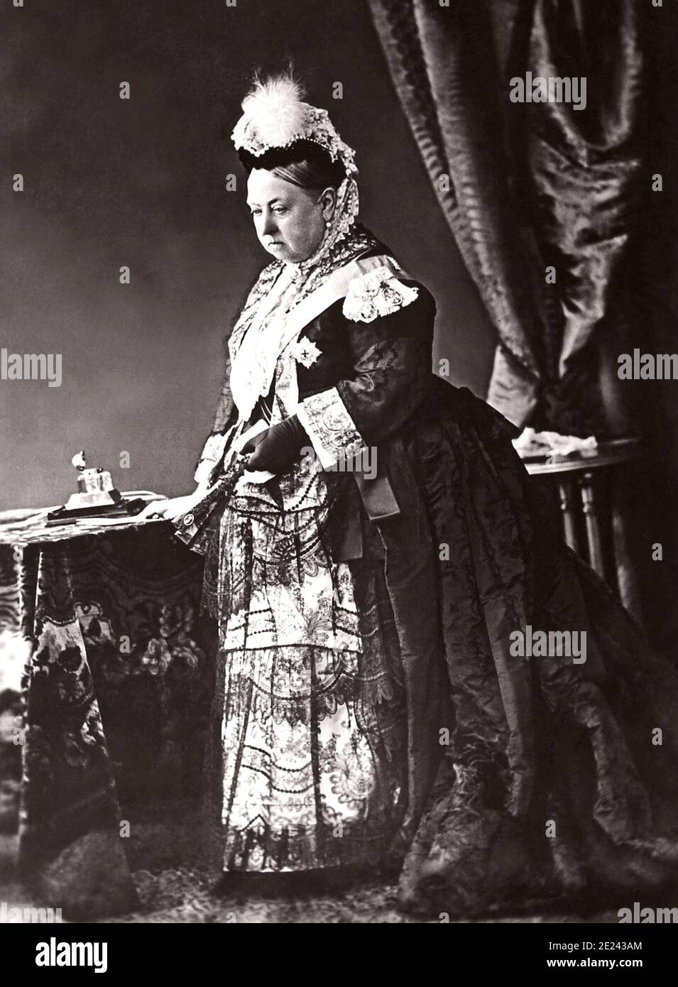 Queen Victoria, shown here in a portrait made for her Jubilee in 1887 ...