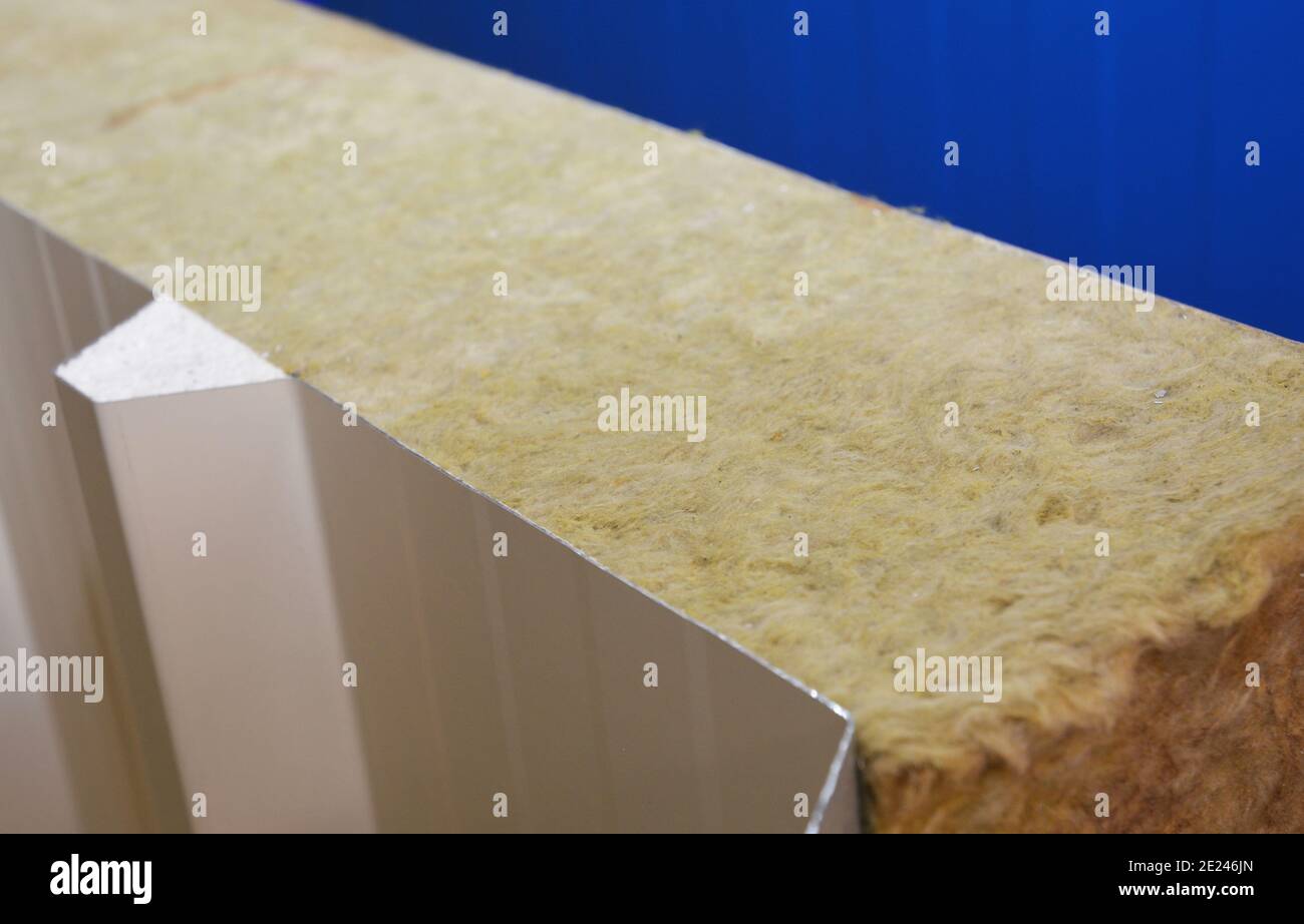 A close-up of a modern roofing insulation building material, roofing ...