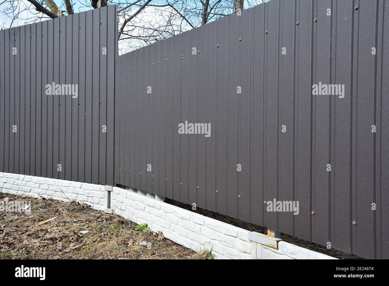 Sheet Metal Fence With Footing Construction And Materials, Preparation